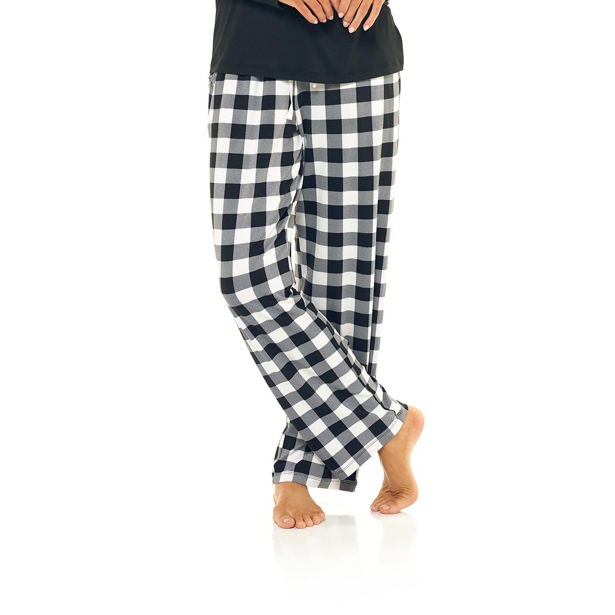 Click here for Womens Pillow Talk Buffalo Check Suede Pajama Pant... prices