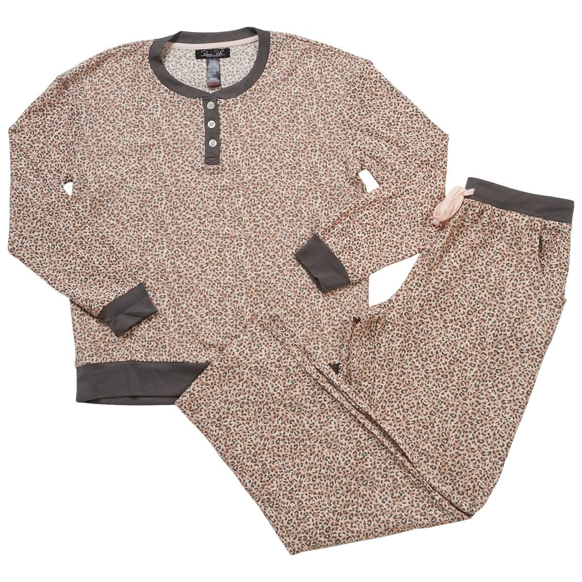 Click here for Womens Rene Rofe Long Sleeve Waffle Knit Animal Pa... prices