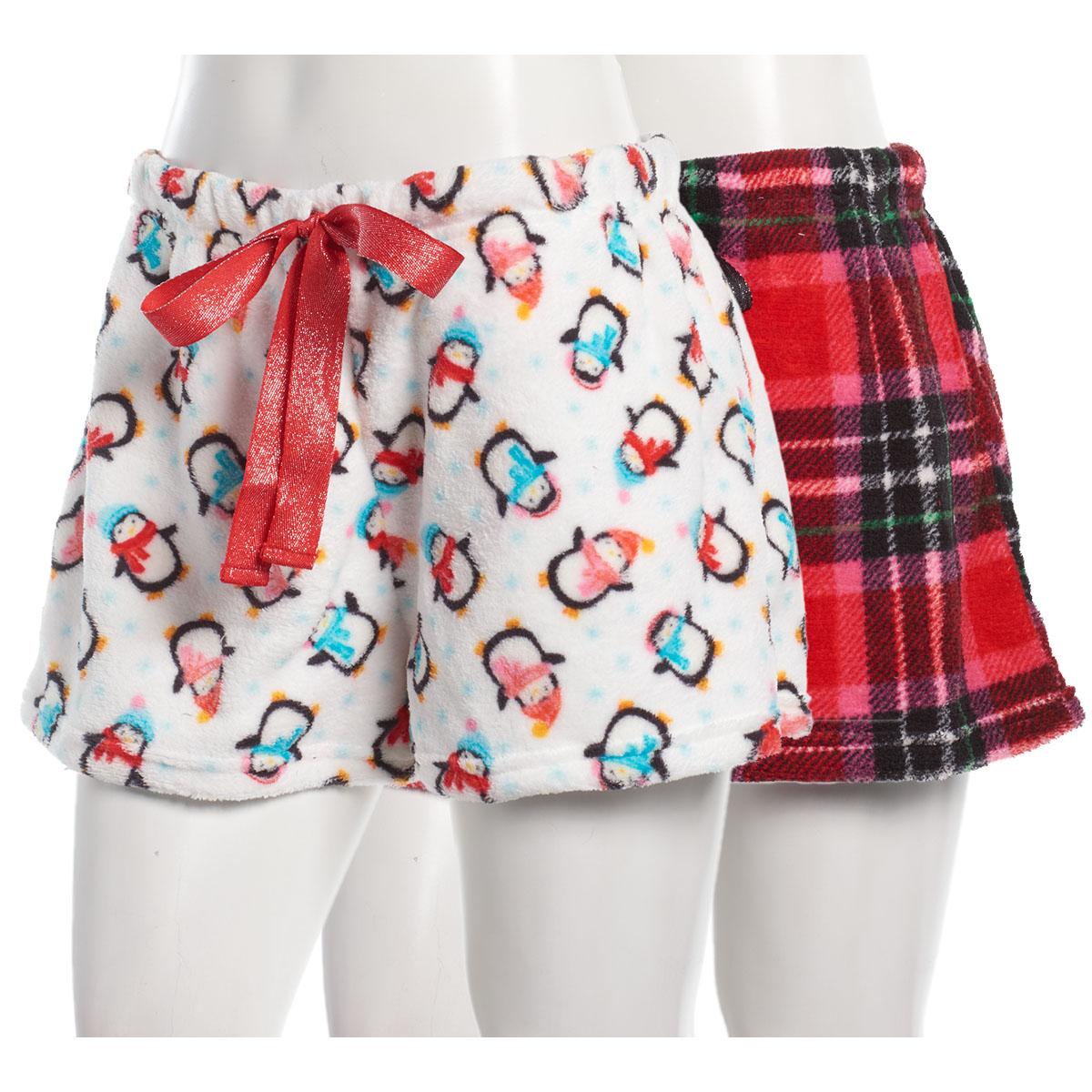 Click here for Womens Pillow Talk 2 Pack Plaid & Penguin Pajama S... prices