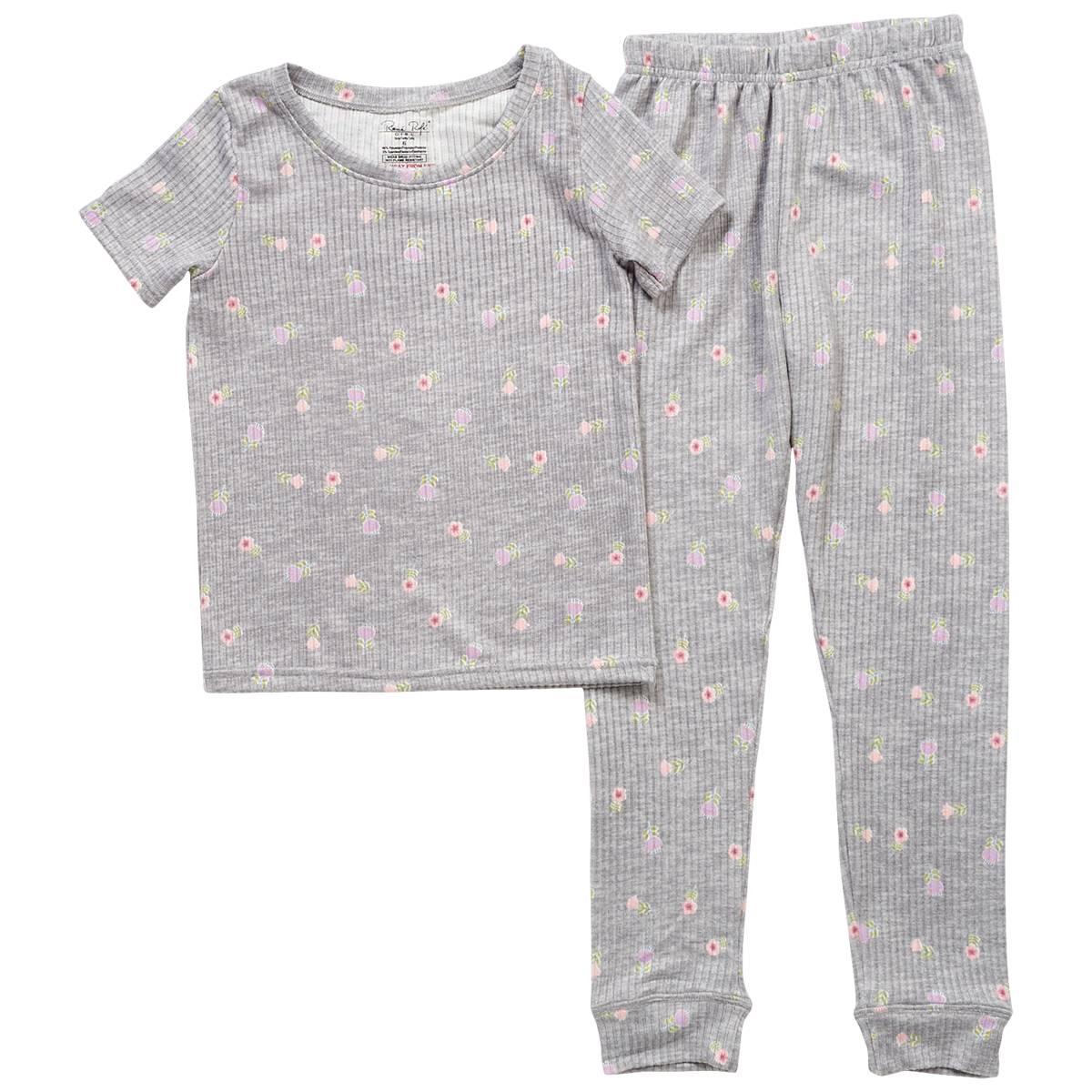 Click here for Girls Rene Rofe(R) Soft & Cozy Floral Rib Hacci 2p... prices