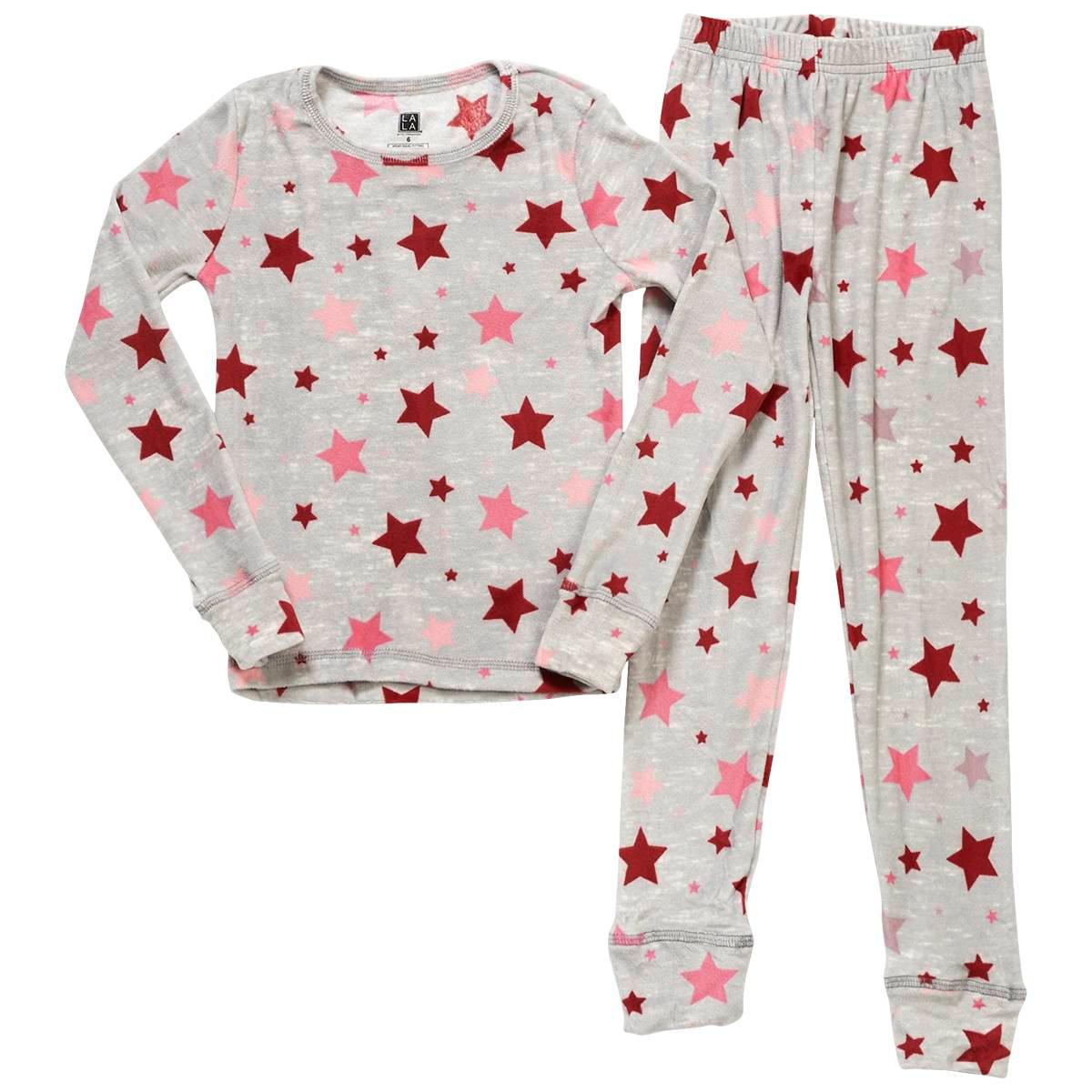 Click here for Girls Lala(R) 2pc. Long Sleeve Velour Stars Pajama... prices