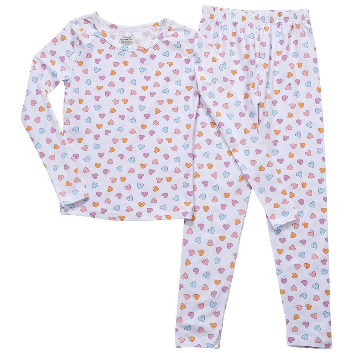 Click here for Girls Rene Rofe(R) 2pc. Multicolor Hearts Snug Fit... prices