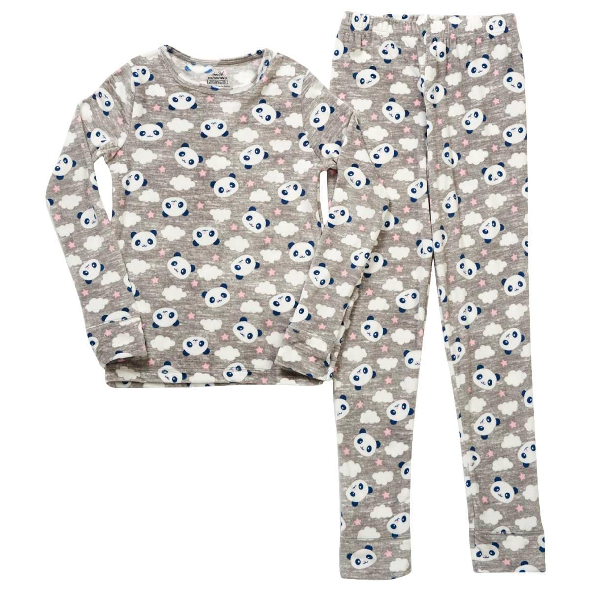 Click here for Girls Rene Rofe(R) Luxe Goals Panda Velour Pajamas prices
