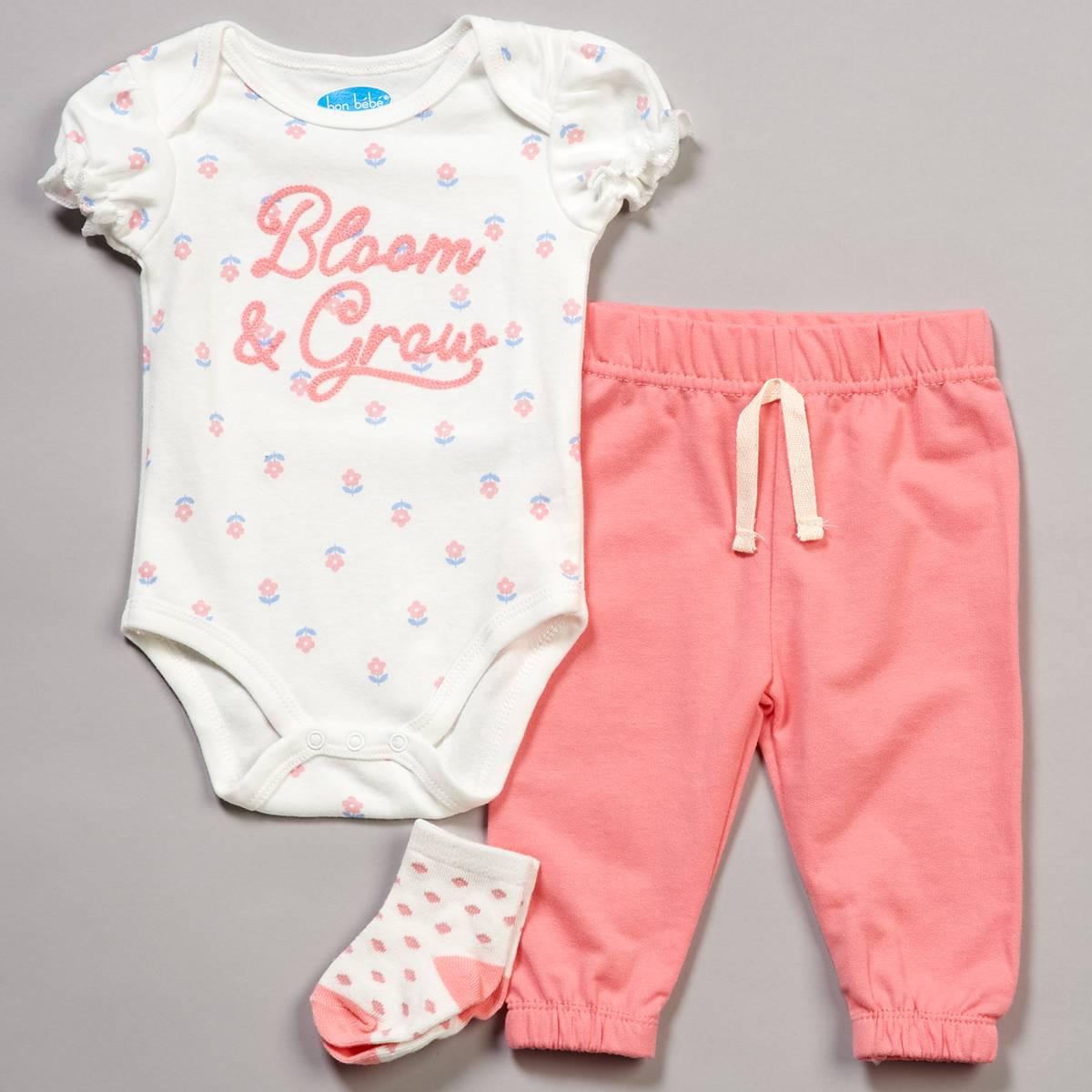 Click here for Baby Girl (NB-9M) bon bebe(R) 3pc. Floral Bodysuit... prices