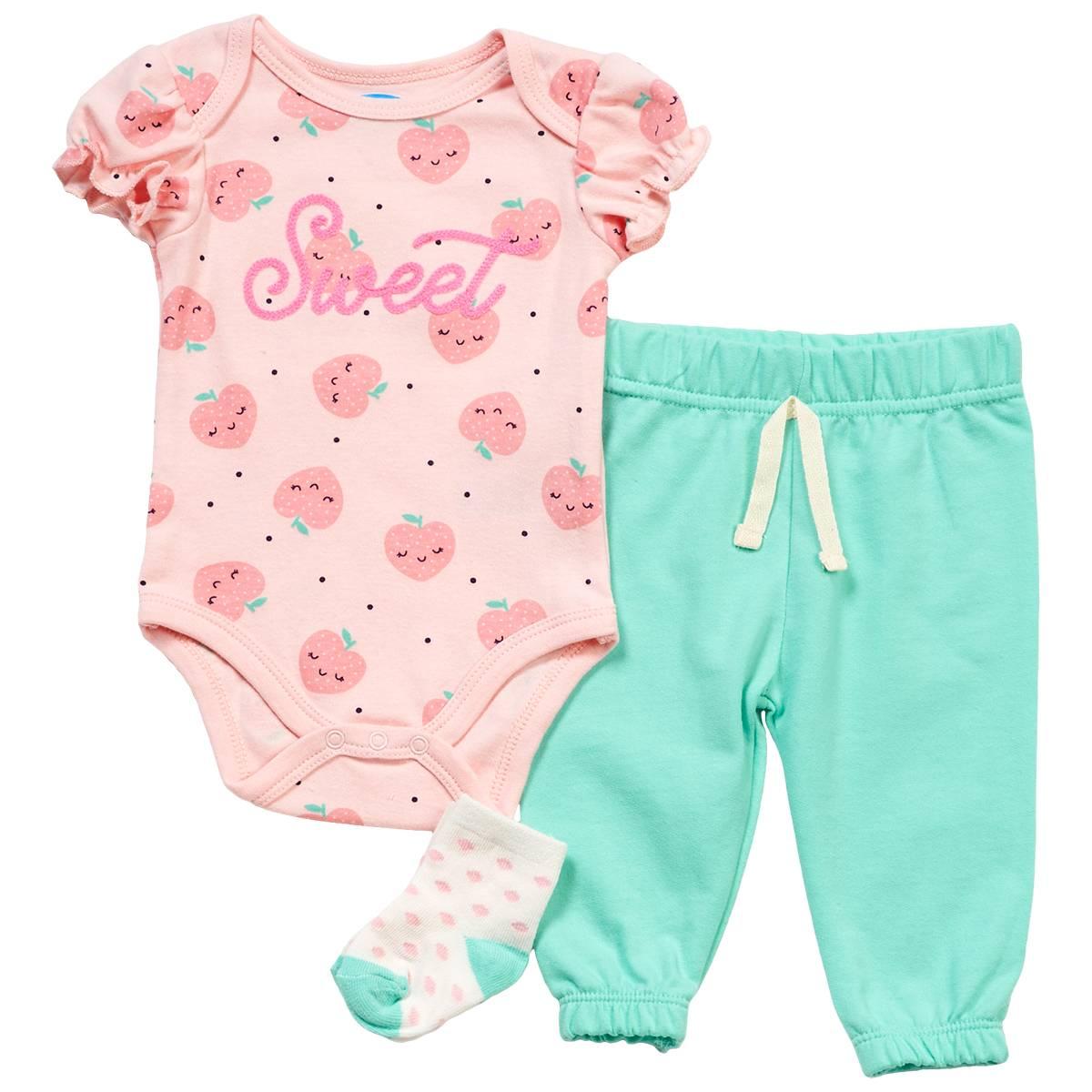 Click here for Baby Girl (NB-9M) bon bebe(R) 3pc. Strawberry Body... prices