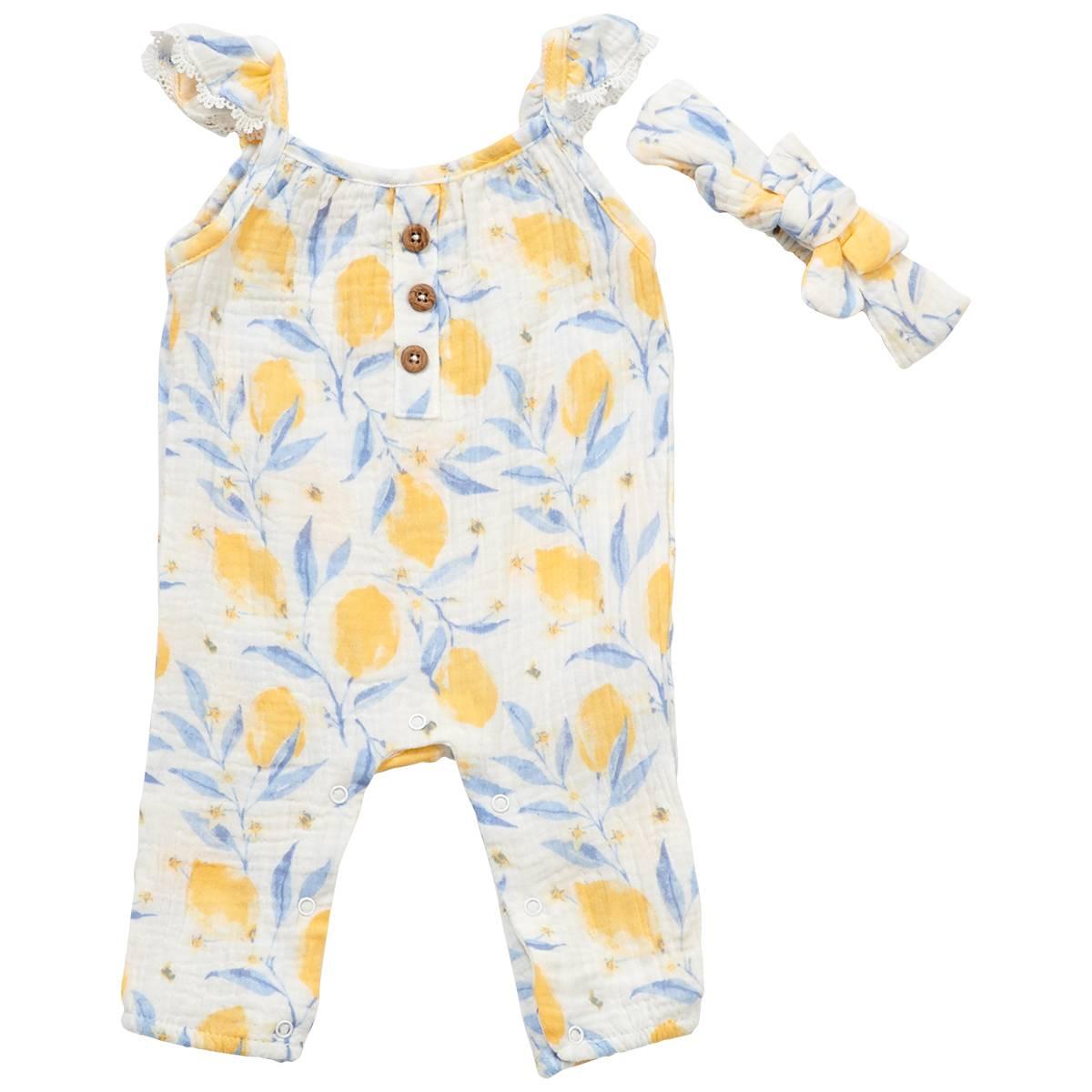 Click here for Baby Girl (NB-9M) Emily & Oliver(R) 2pc. Lemon Gau... prices