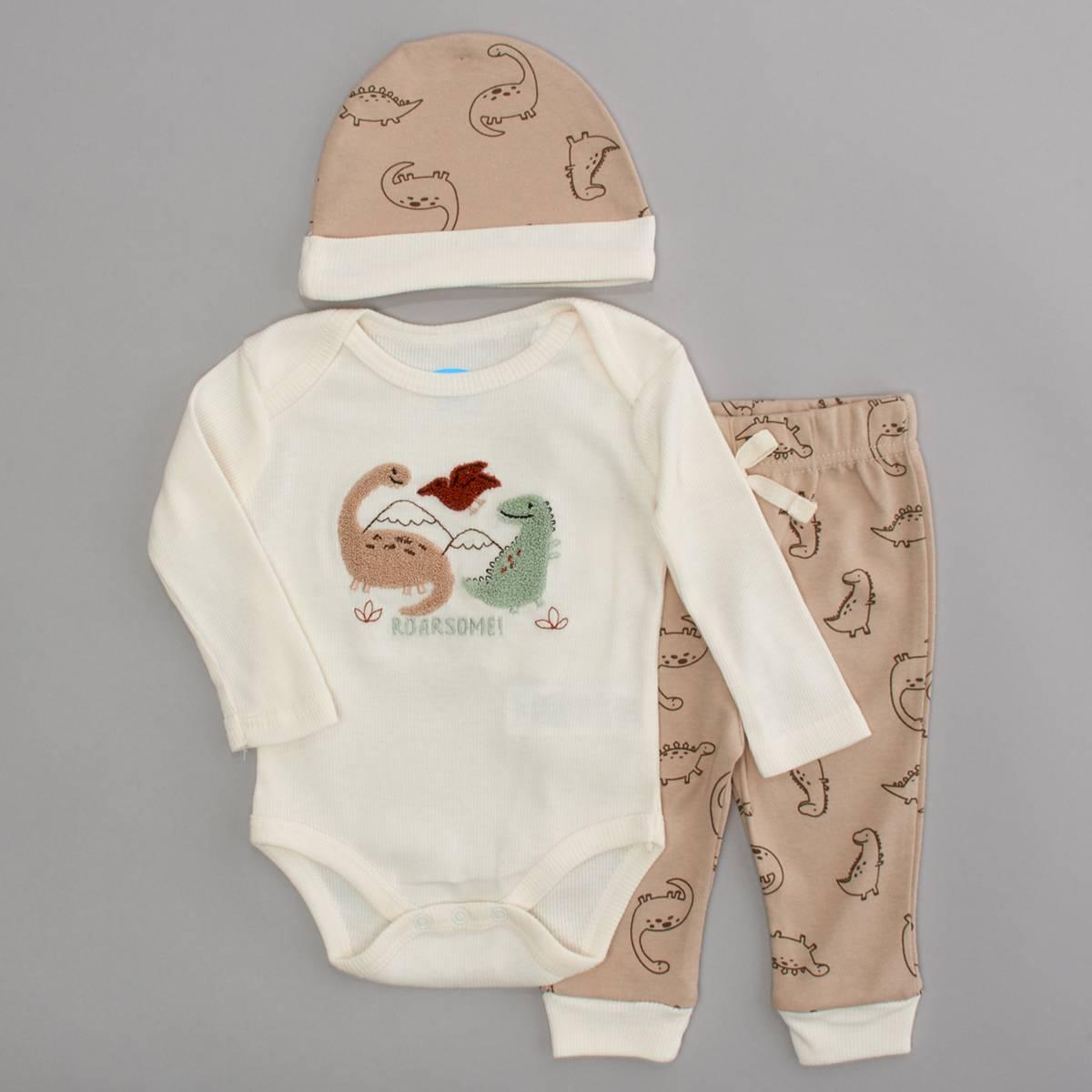 Click here for Baby Boy (NB-9M) bon bebe(R) 3pc. Dino Bodysuit &... prices