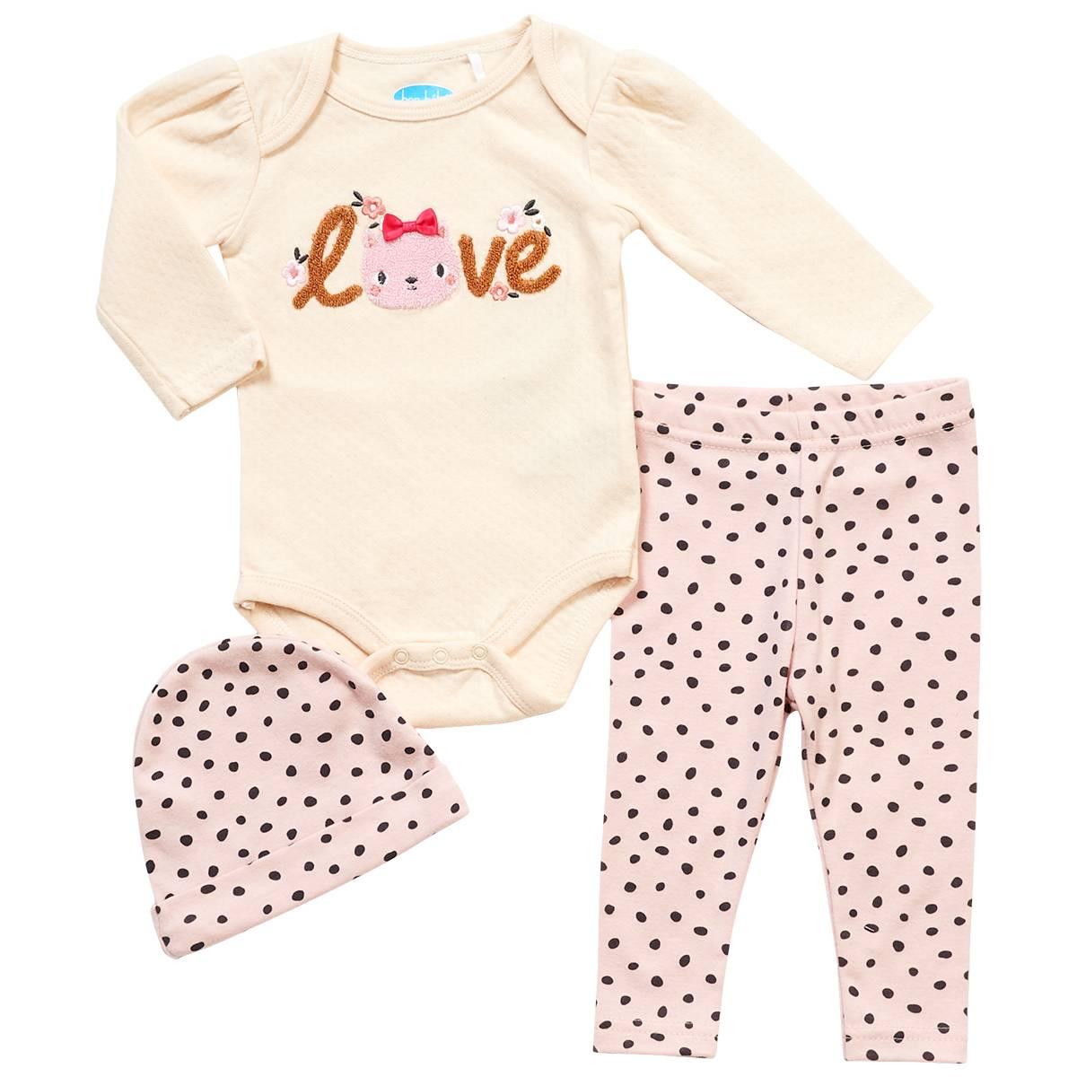 Click here for Baby Girl (NB-9M) bon bebe(R) 3pc. Love Kitty Body... prices
