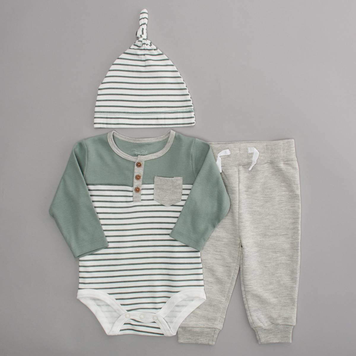 Click here for Baby Boy (NB-9M) Rene Rofe(R) 3pc. Bodysuit Hat &... prices