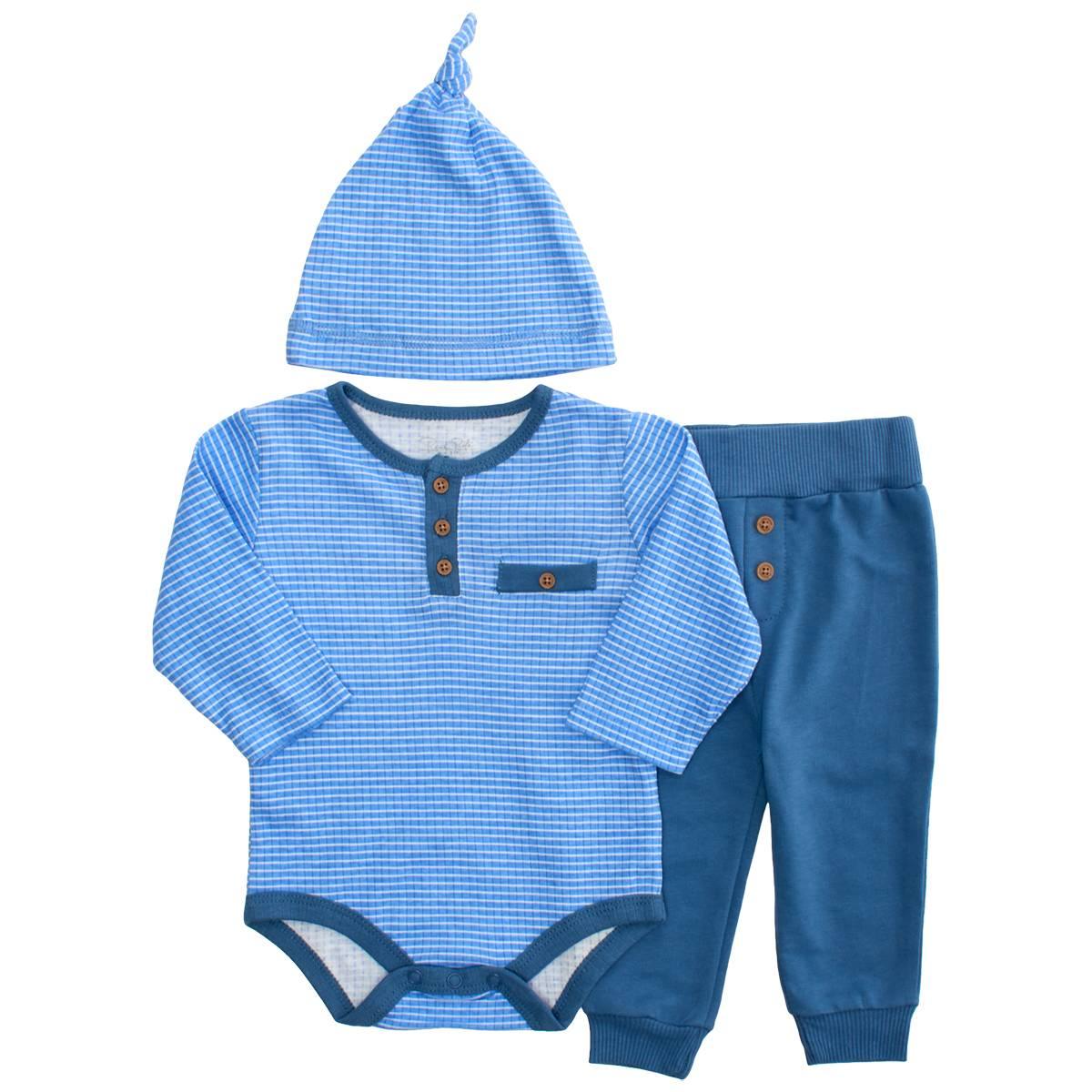 Click here for Baby Boy (NB-9M) Rene Rofe(R) 3pc. Stripe Rib Body... prices