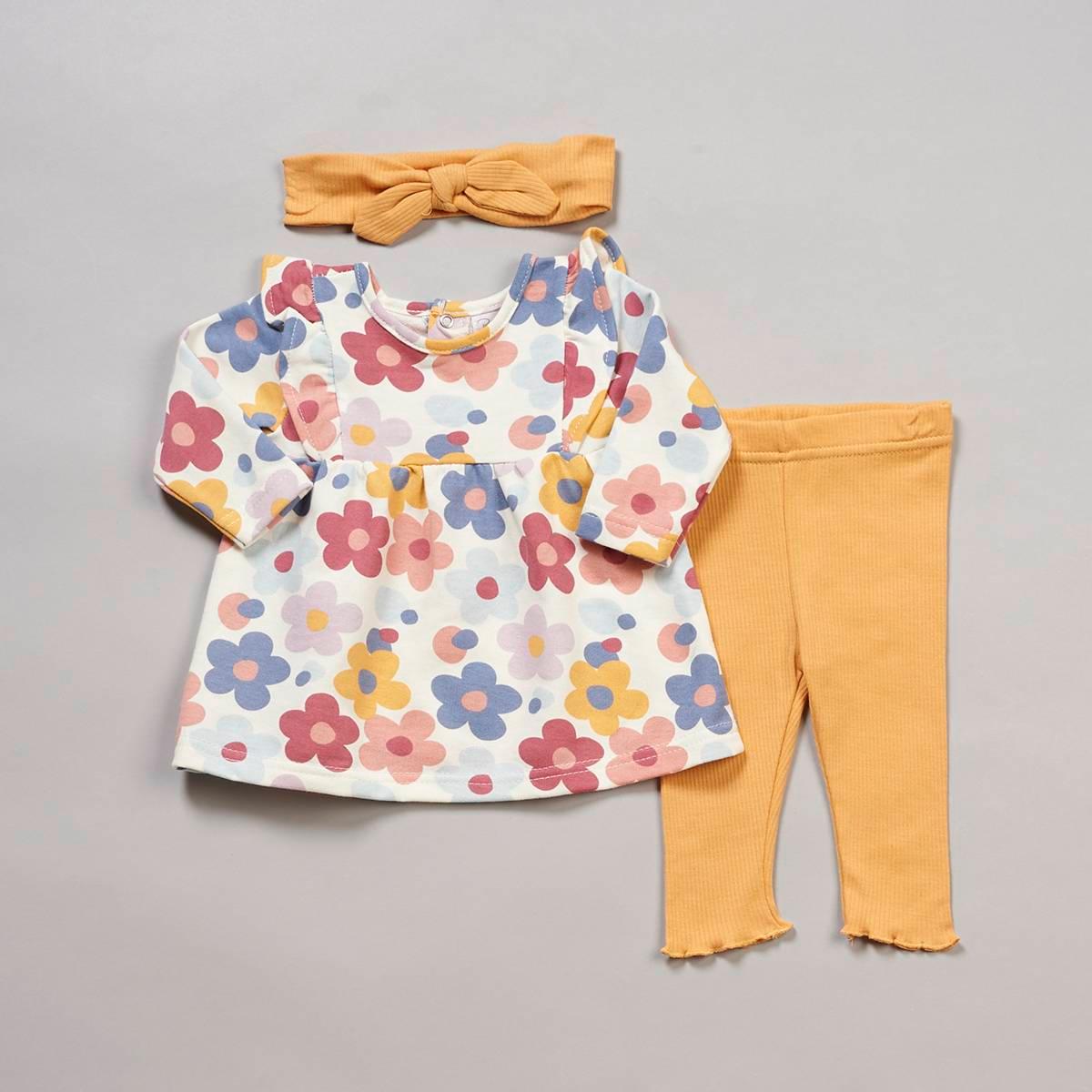 Click here for Baby Girl (NB-9M) Rene Rofe(R) 3pc. Flower Tunic &... prices