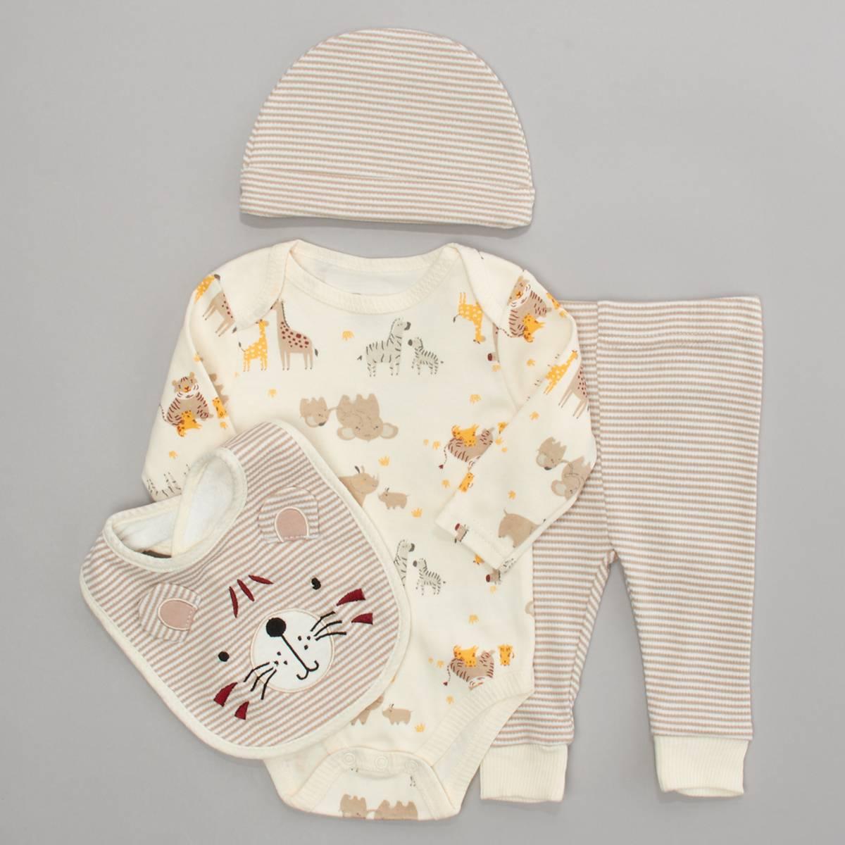 Click here for Baby Boy (NB-9M) Rene Rofe(R) 4pc. Tiger Bodysuit... prices
