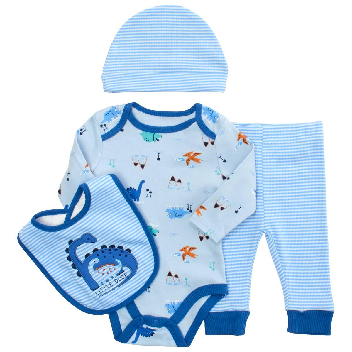 Click here for Baby Boy (NB-9M) Rene Rofe(R) 4pc. Dino Bodysuit &... prices