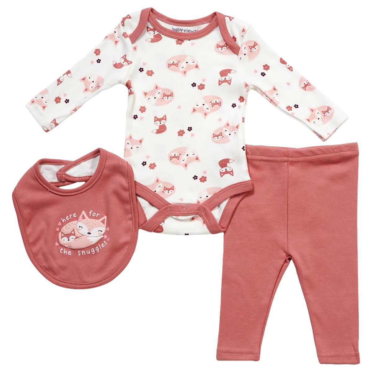 Click here for Baby Girl (NB-9M) baby views(R) 3pc. Fox Bodysuit... prices