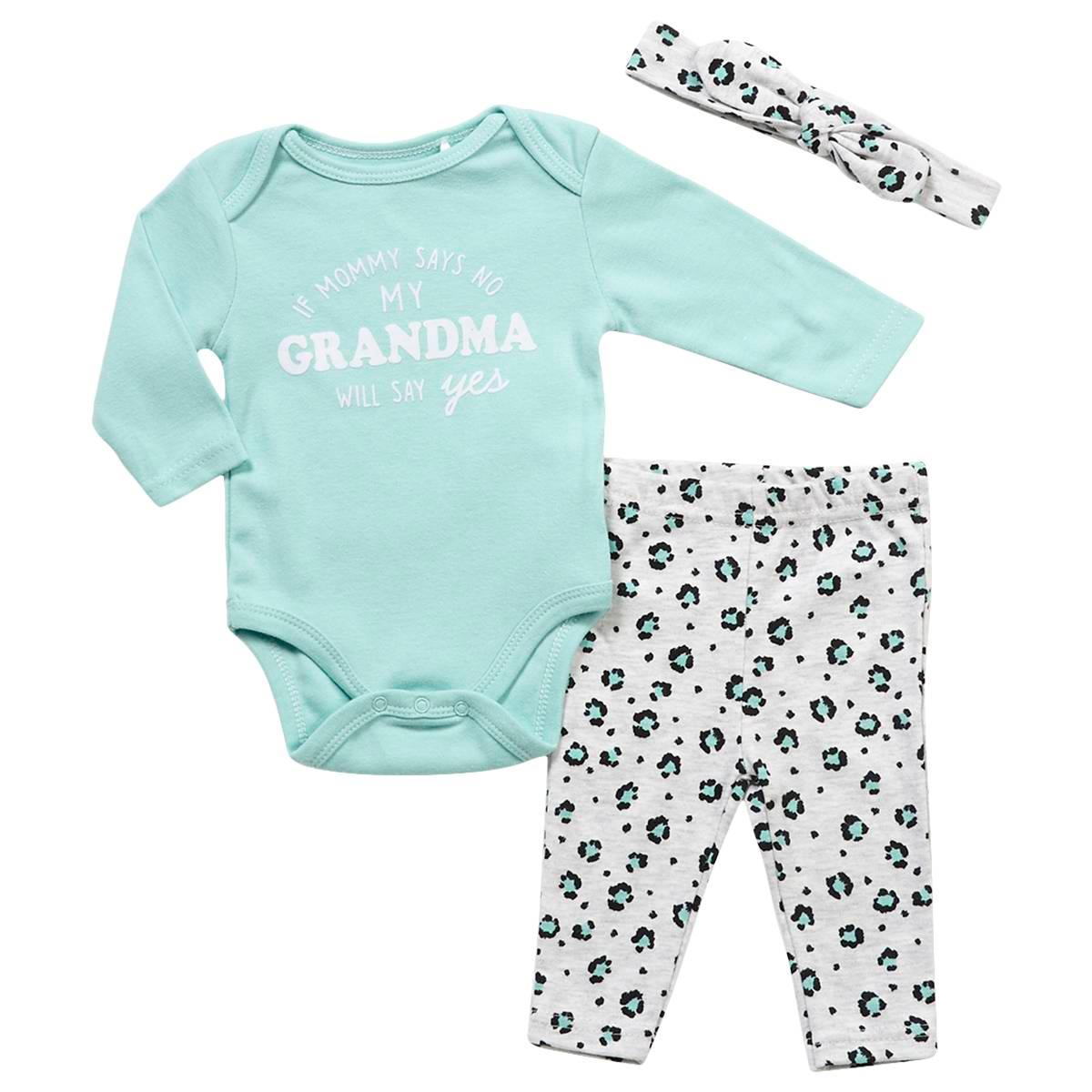 Click here for Baby Girl (NB-9M) Wild Child 3pc. Grandma Will Say... prices