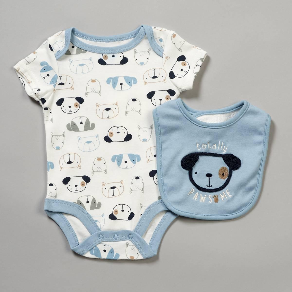 Click here for Baby Boy (NB-9M) bon bebe(R) Puppy Bodysuit & Bib prices