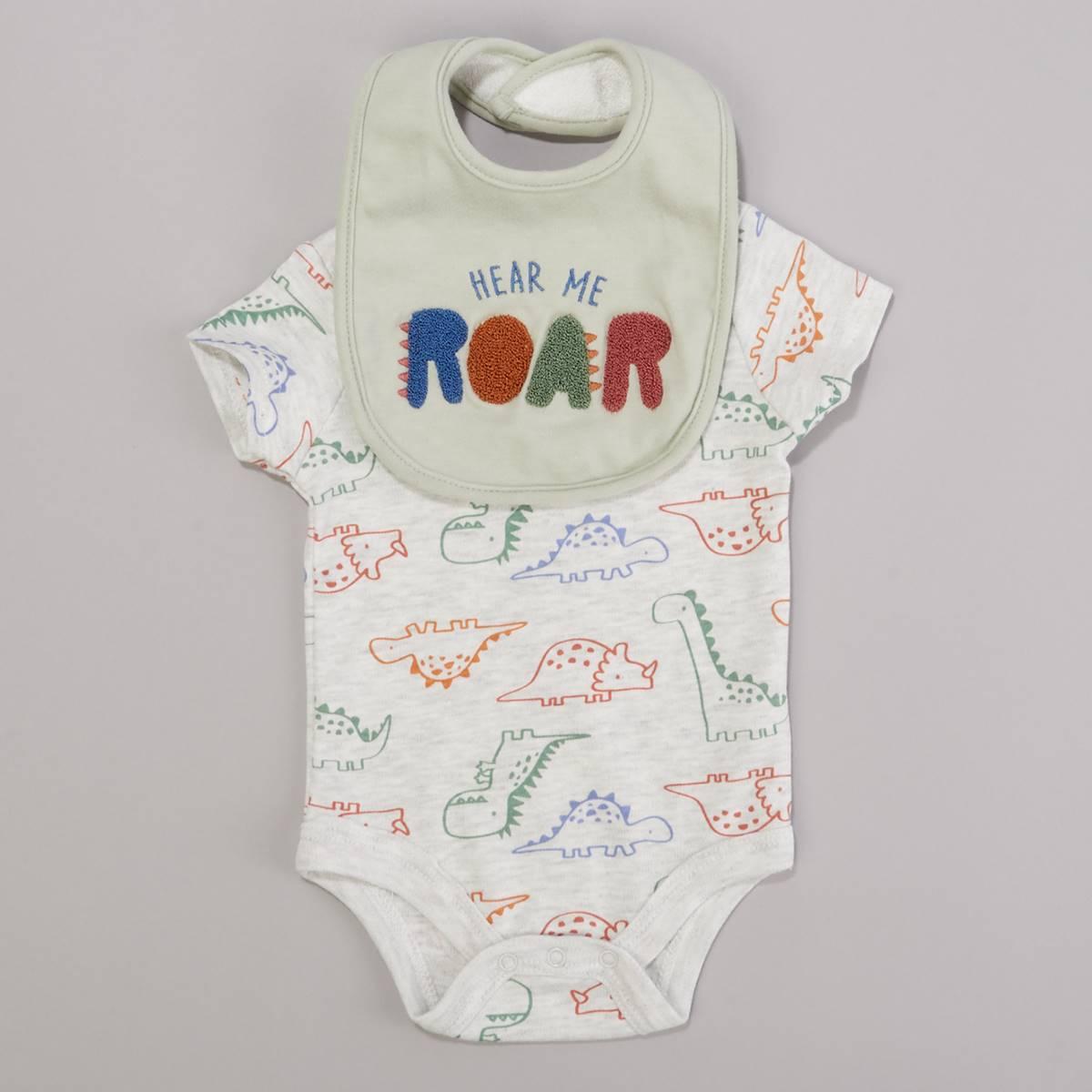 Click here for Baby Boy (NB-9M) bon bebe(R) Dino Roar Bodysuit &... prices