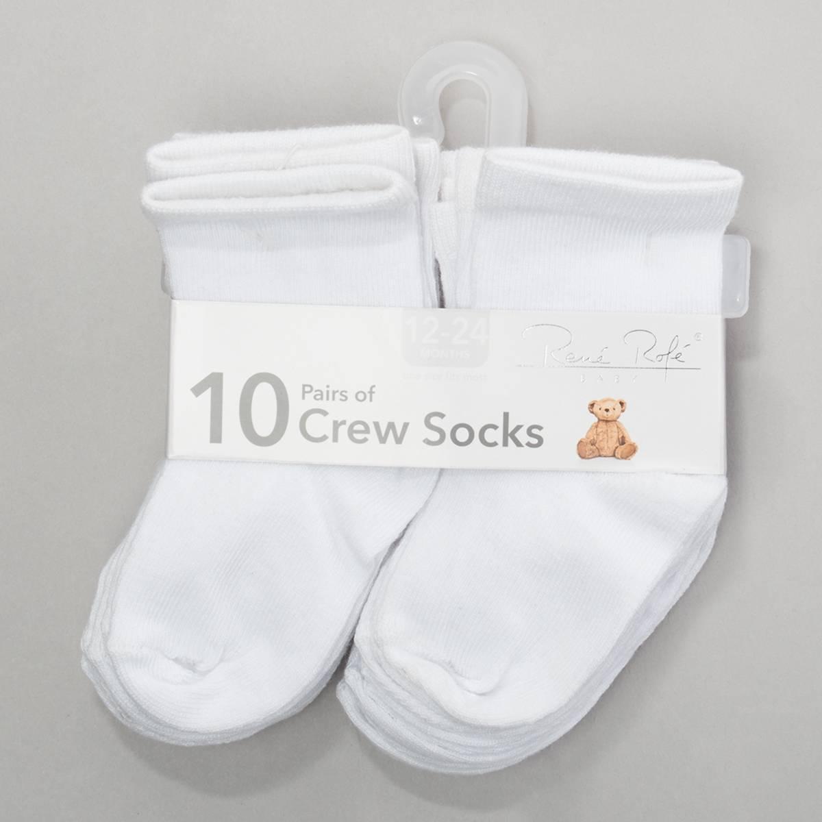 Click here for Baby Unisex (12-24M) Rene Rofe(R) 10pk. White Crew... prices