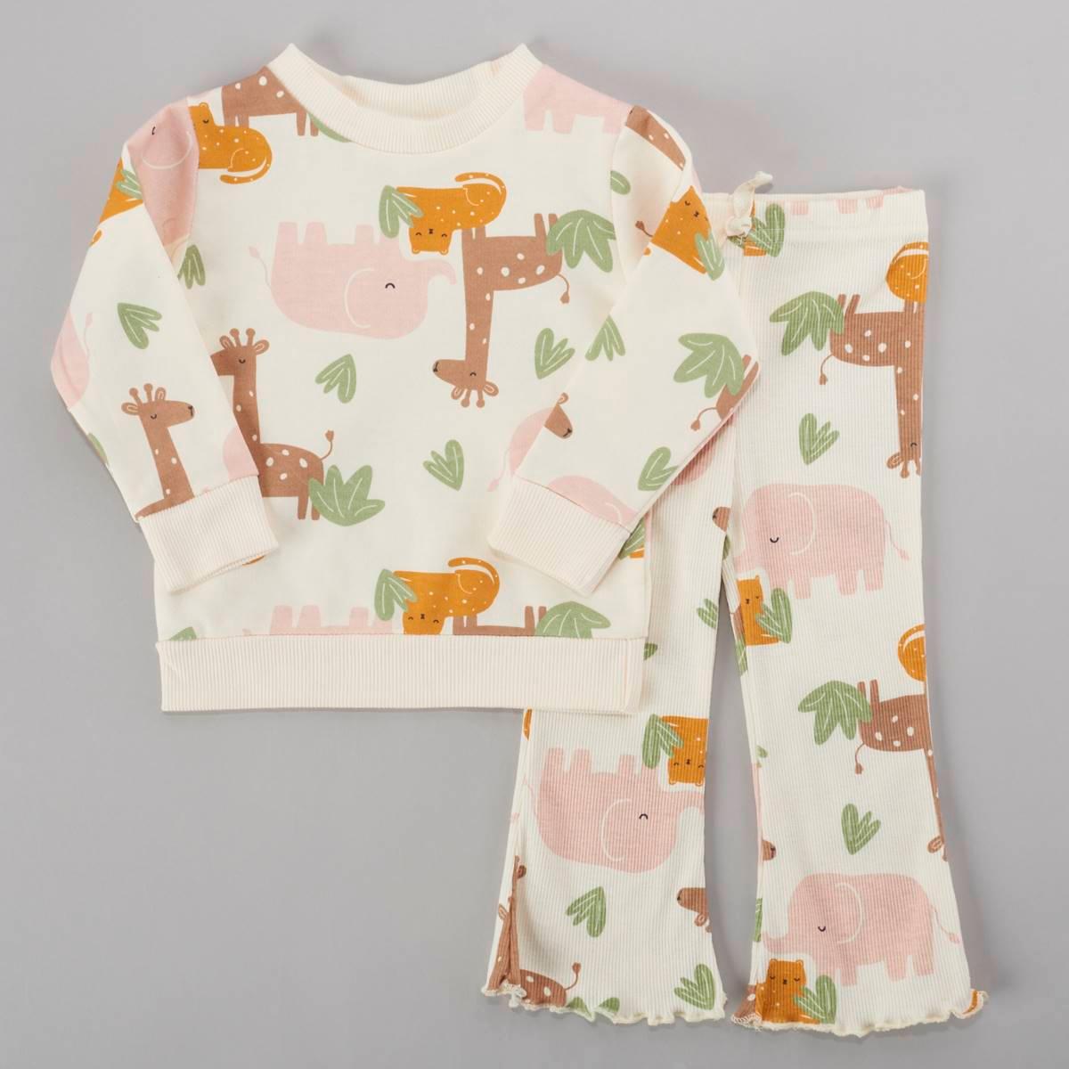 Click here for Baby Girl (12-24M) bon bebe(R) Cozy Safari & Flare... prices
