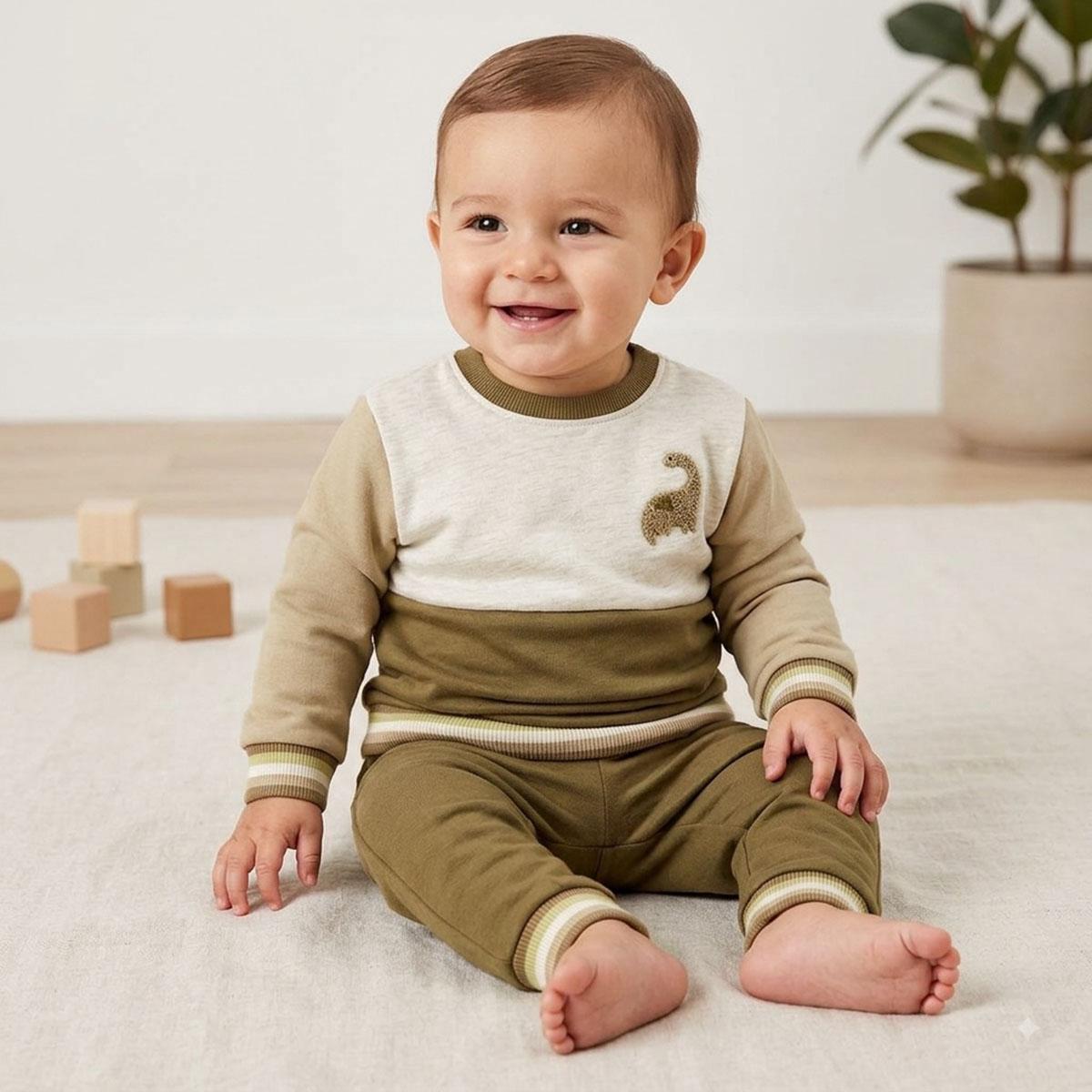 Click here for Baby Boy (12-24M) bon bebe(R) 2pc. Dino Applique P... prices
