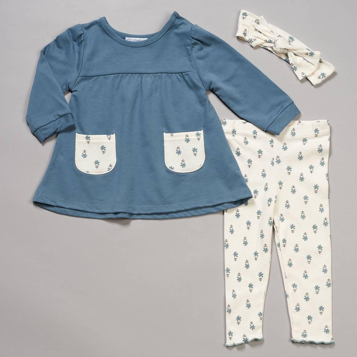 Click here for Baby Girl (12-24M) Rene Rofe(R) 3pc. Solid Top & F... prices