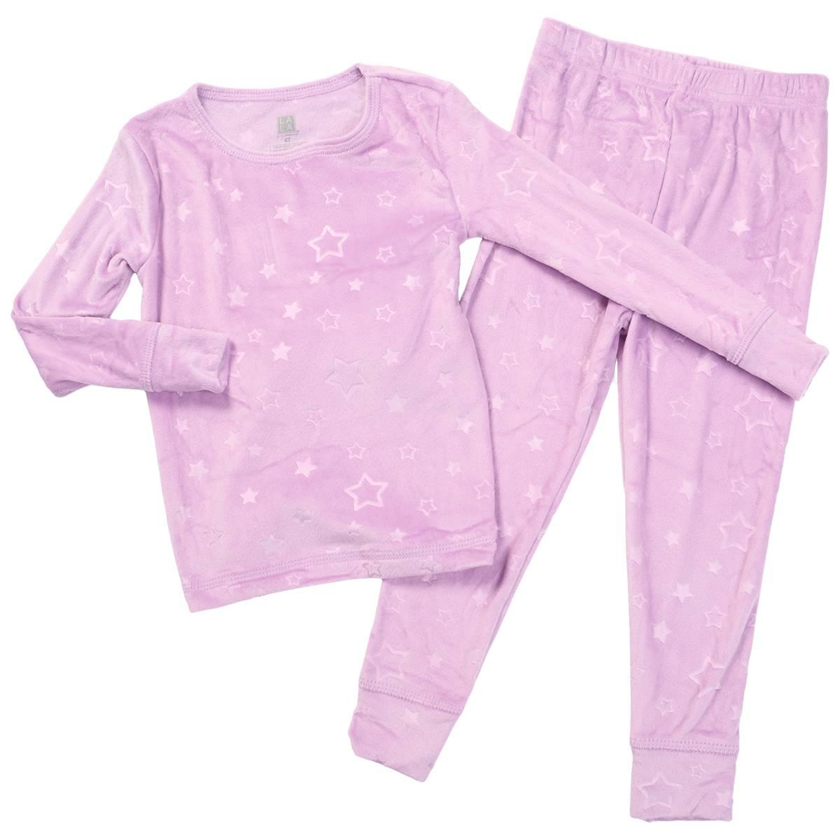 Click here for Toddler Girl Lala(R) Embossed Star Velour Snug Fit... prices