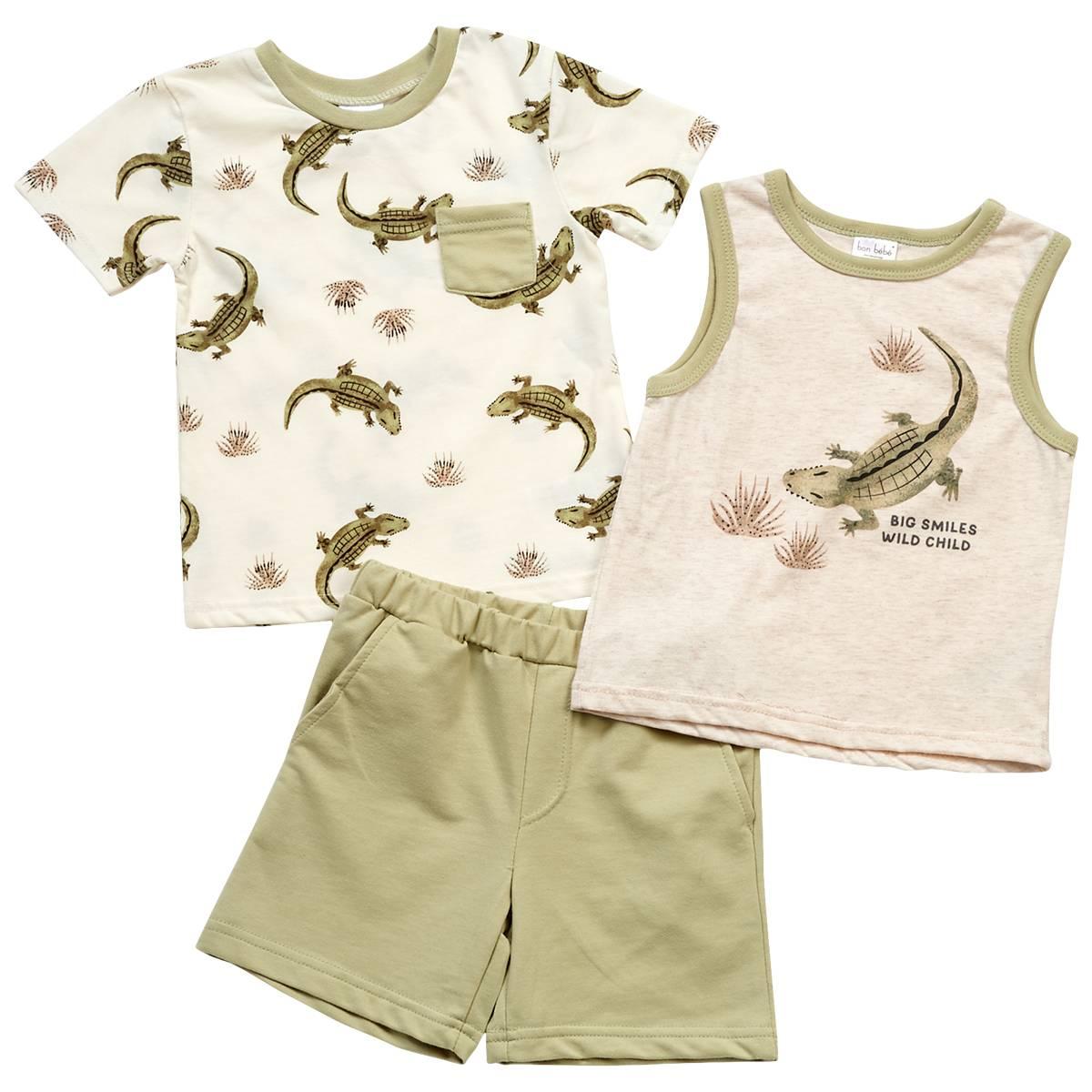 Click here for Toddler Boy bon bebe(R) 3pc. Alligator Tee/Tank &... prices