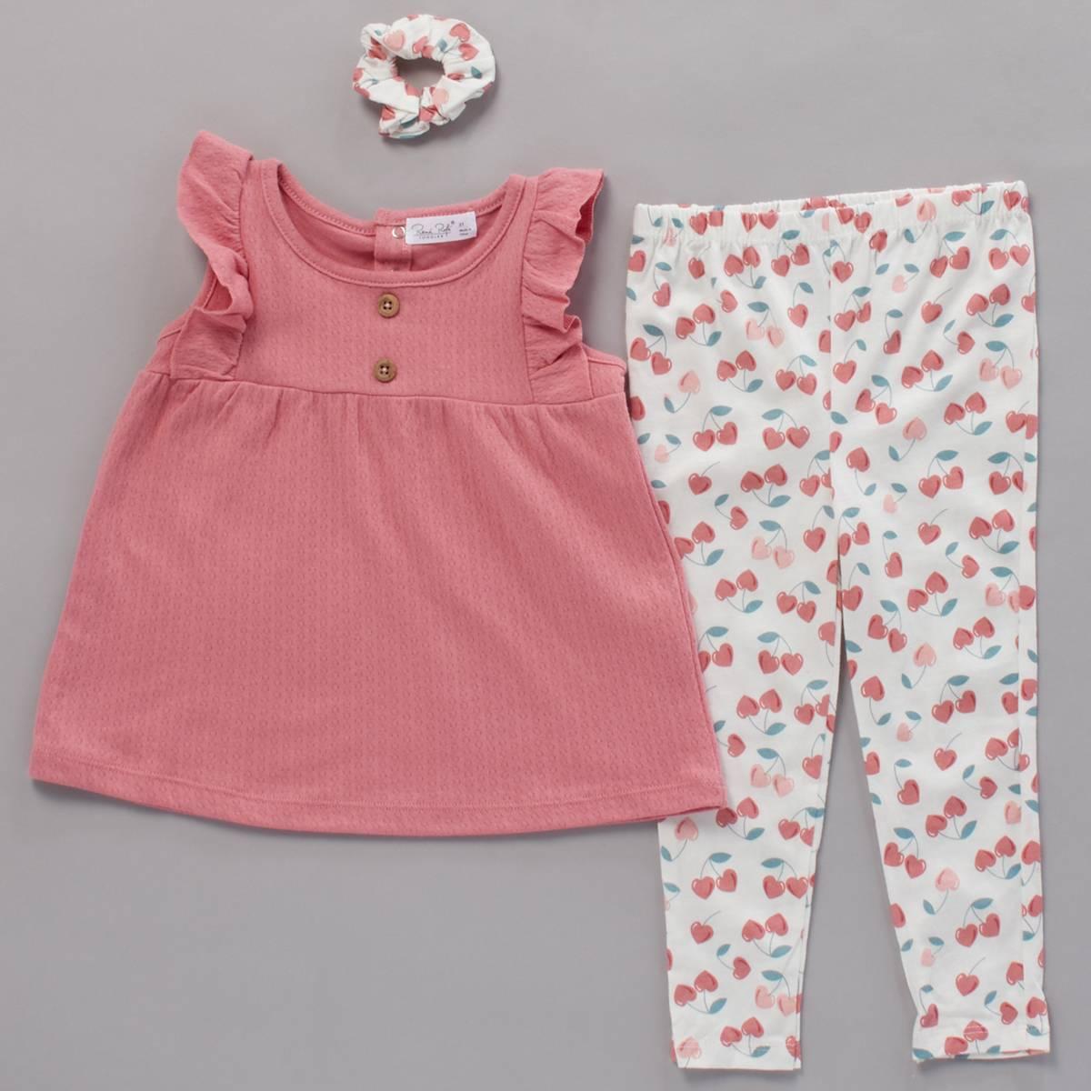 Click here for Toddler Girl Rene Rofe(R) 3pc. Cherry Heart Tunic... prices