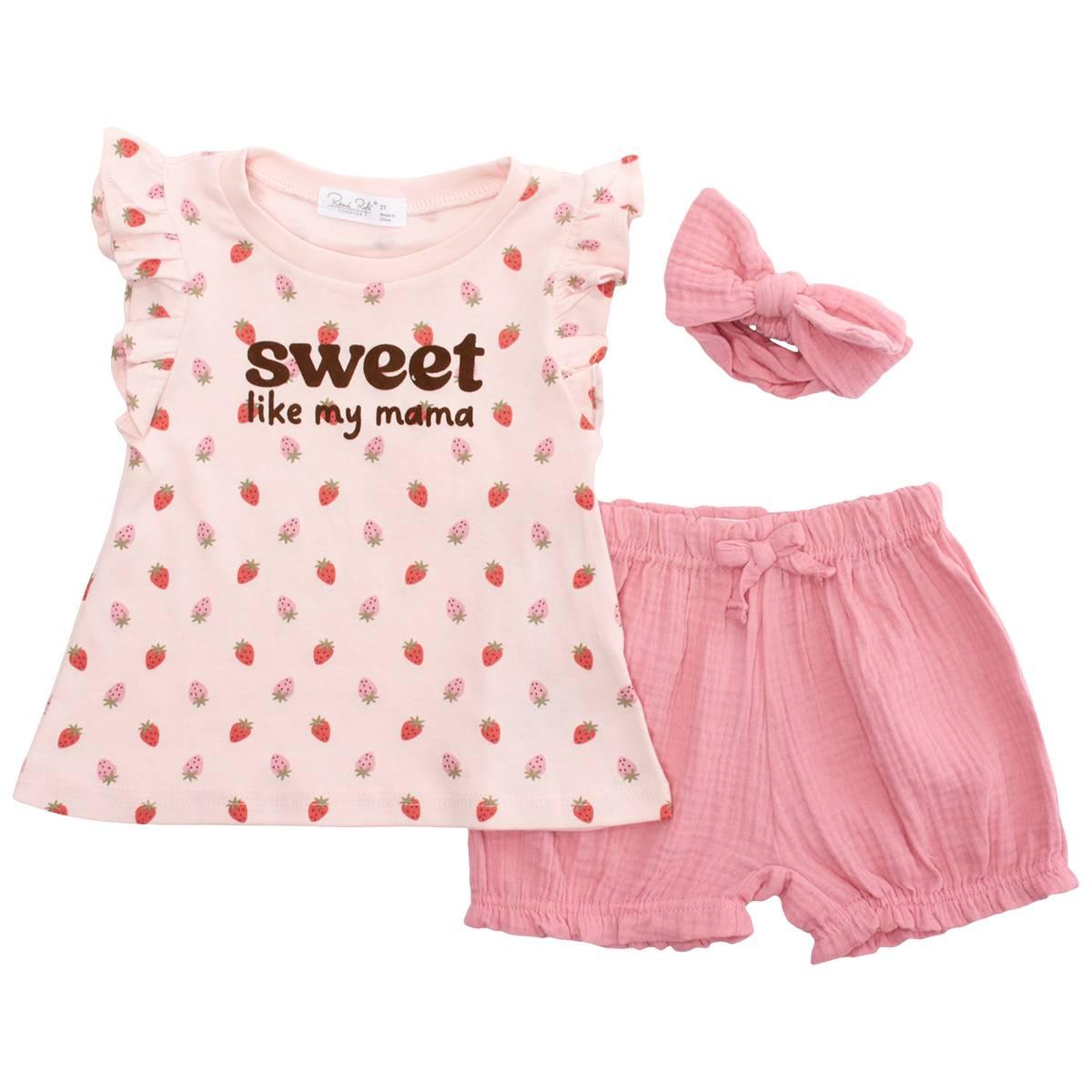 Click here for Toddler Girl Rene Rofe(R) 3pc. Sweet Strawberry To... prices