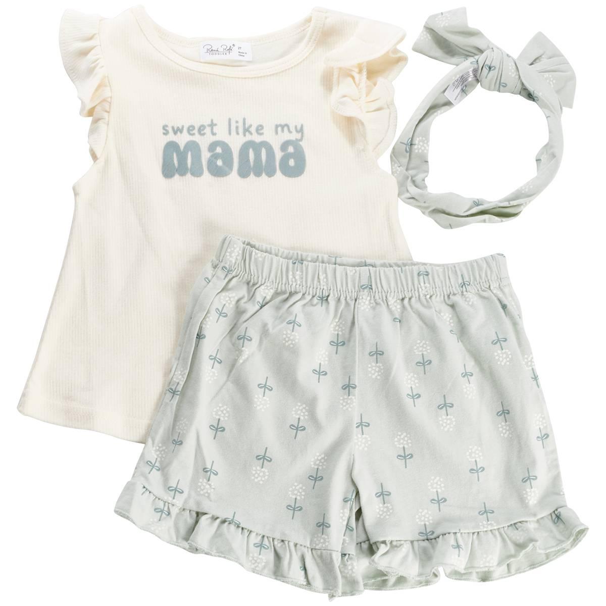 Click here for Toddler Girl bon bebe 3pc. Sweet Like Mama Shorts... prices