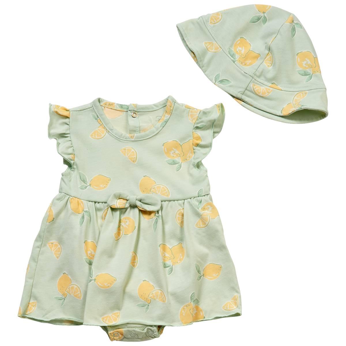 Click here for Baby Girl (NB-9M) Rene Rofe(R) Lemon Bodysuit Dres... prices