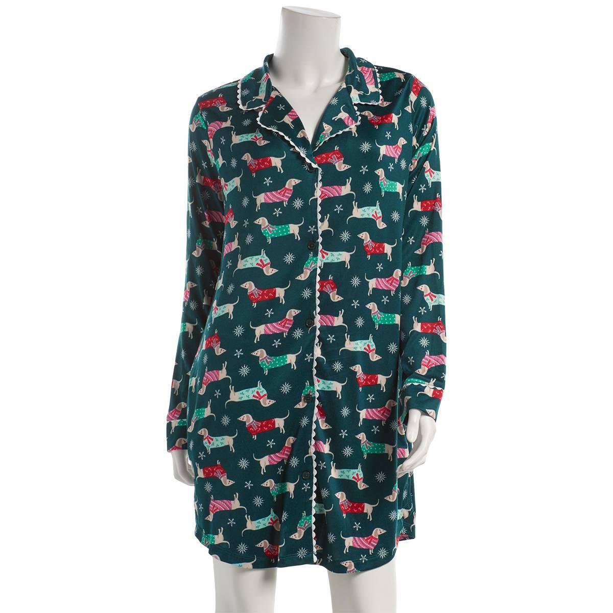 Click here for Womens Jaclyn Notched Collar Christmas Dog Nightsh... prices