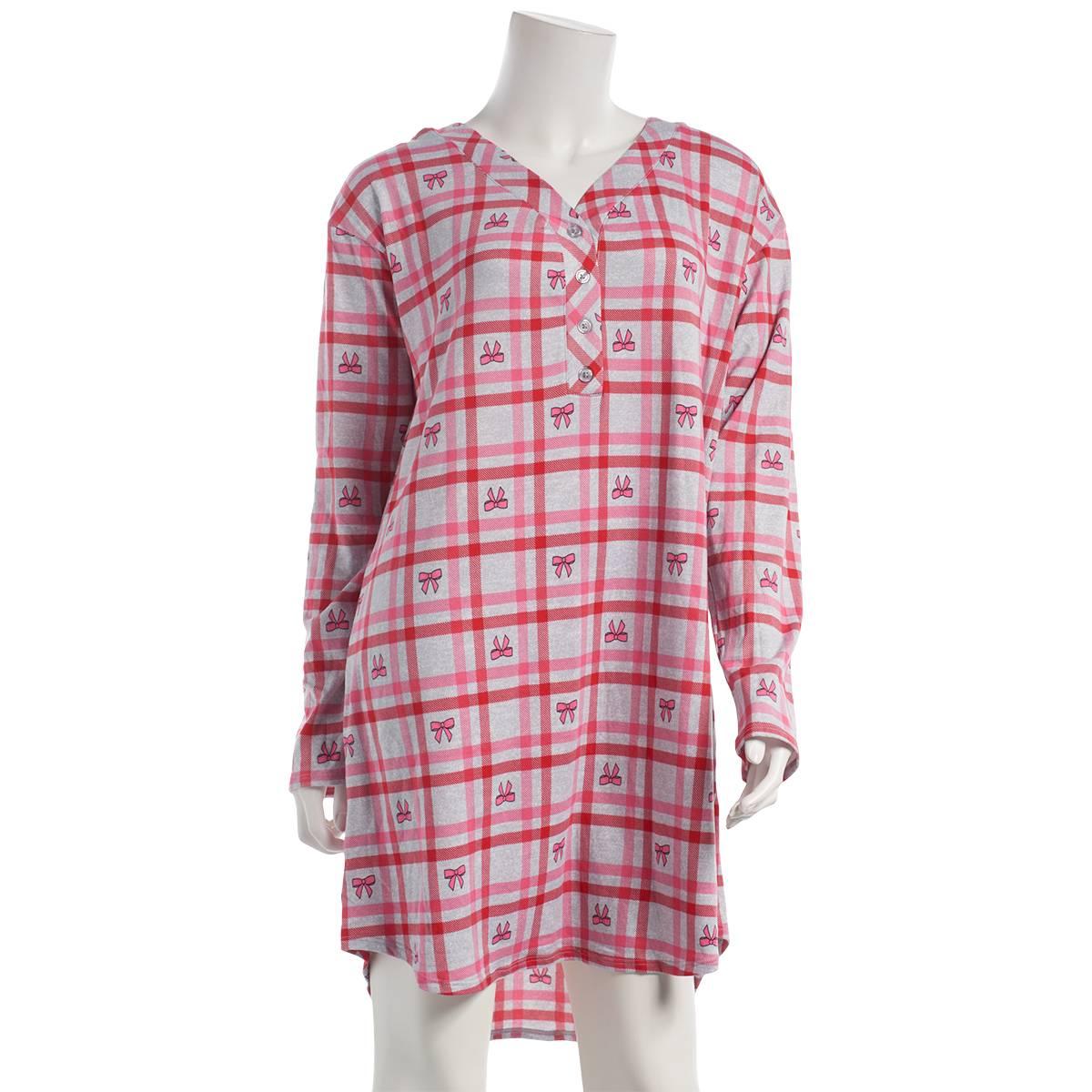Click here for Womens Jaclyn Henley Plaid Bows Nightshirt prices