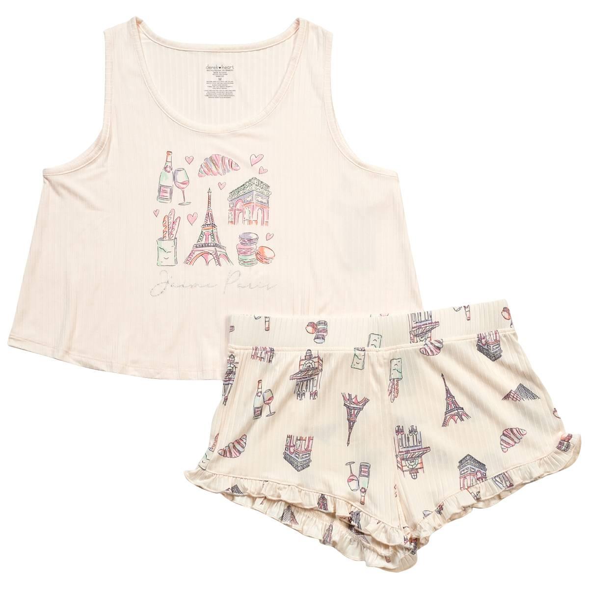 Click here for Juniors Derek Heart Pretty Paris Flare Tank & Shor... prices