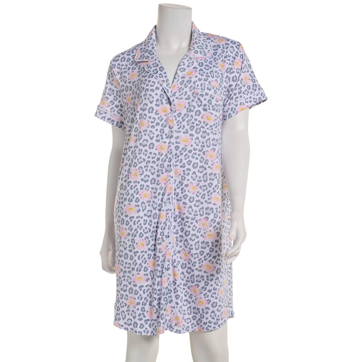 Derek Heart Womens Printed Sleepshirt - Daisy Leop