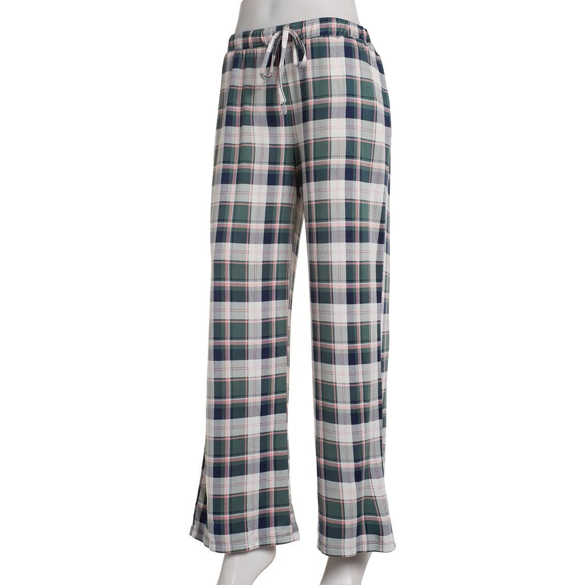 Click here for Womens Jaclyn Plaid Wide Leg Pajama Pants with Poc... prices