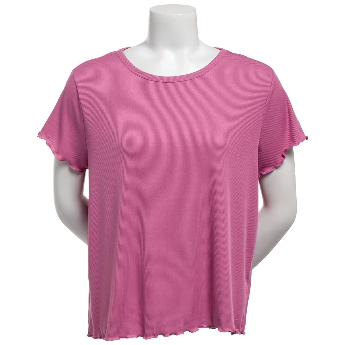 Click here for Womens Jaclyn Short Sleeve Lettuce Edge Scoop Neck... prices