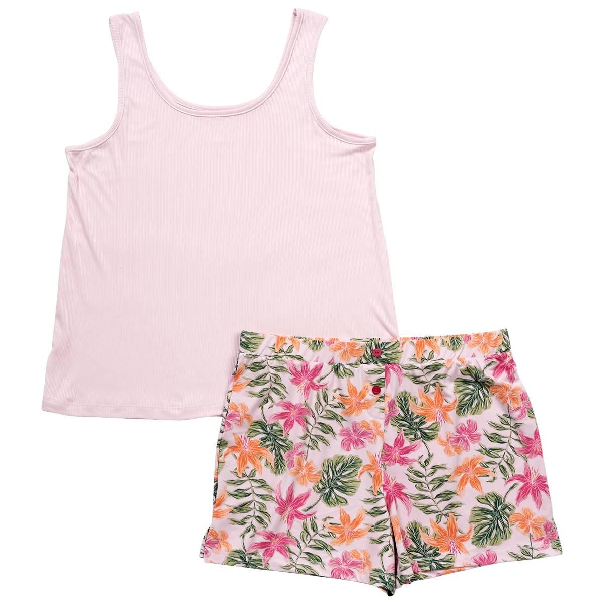 Click here for Petite Jaclyn Solid Tank & Tropical Boxer Pajama S... prices