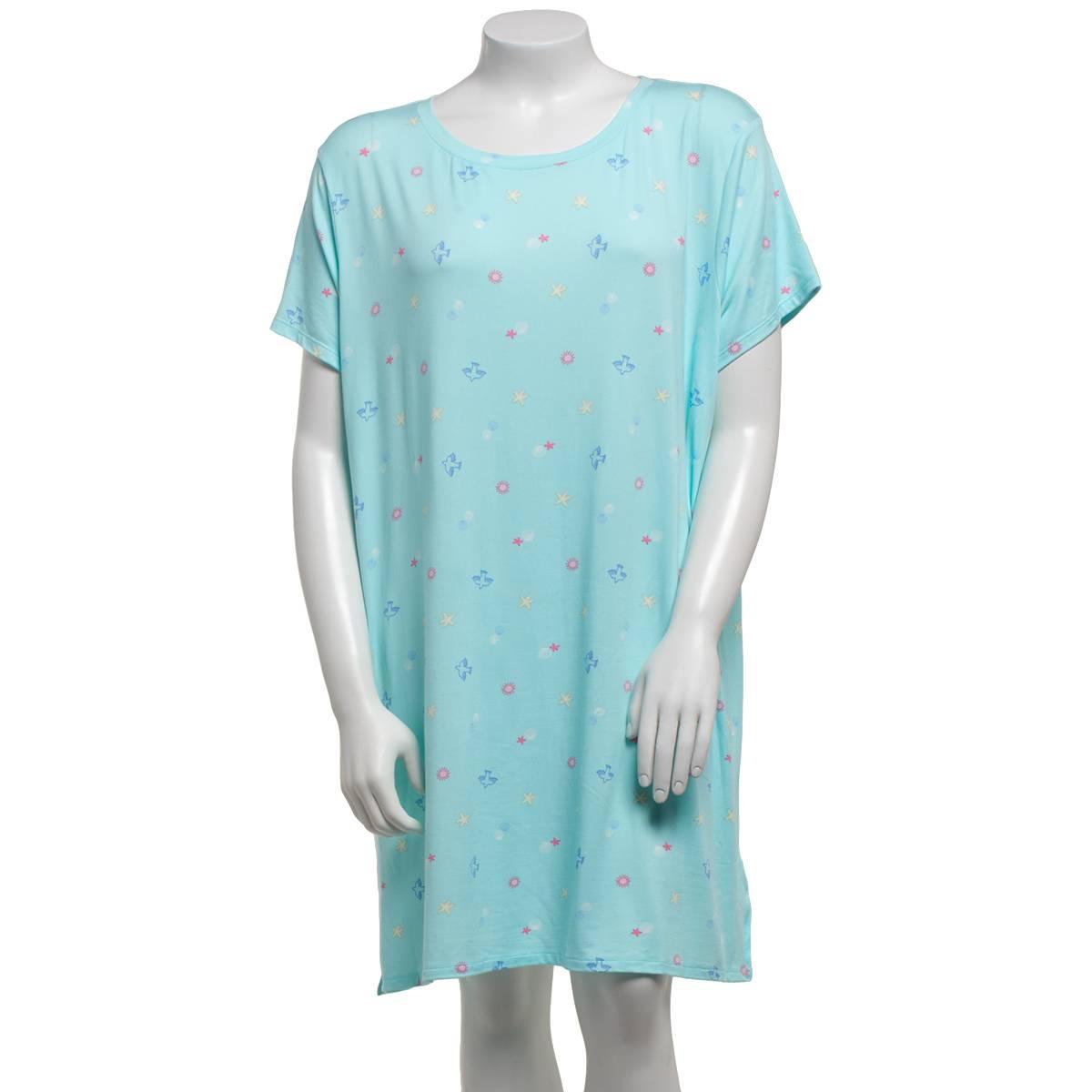 Click here for Plus Size Jaclyn Short Sleeve Tossed Icon Neck Nig... prices