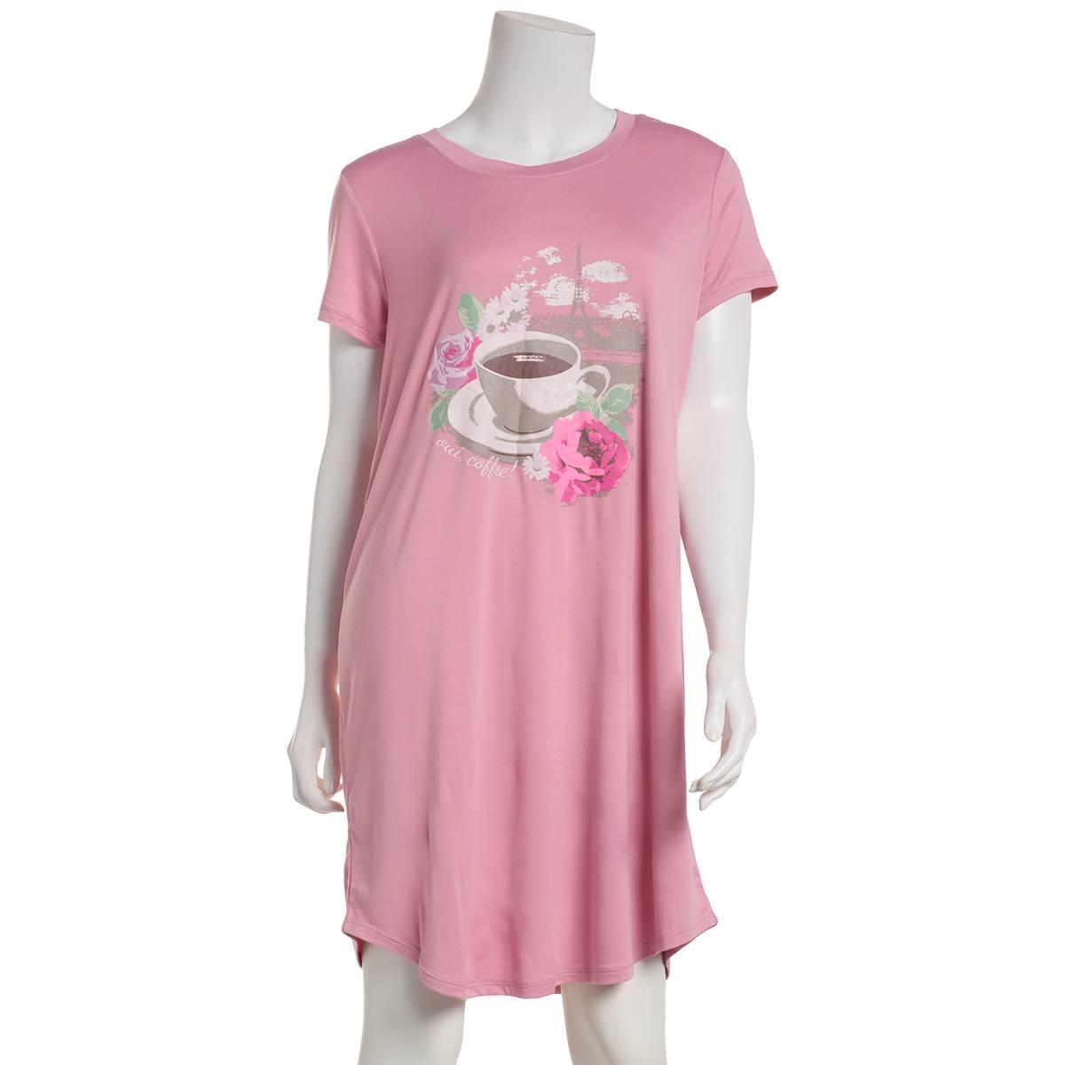 Click here for Womens Jaclyn Short Sleeve Coffee Nightshirt prices