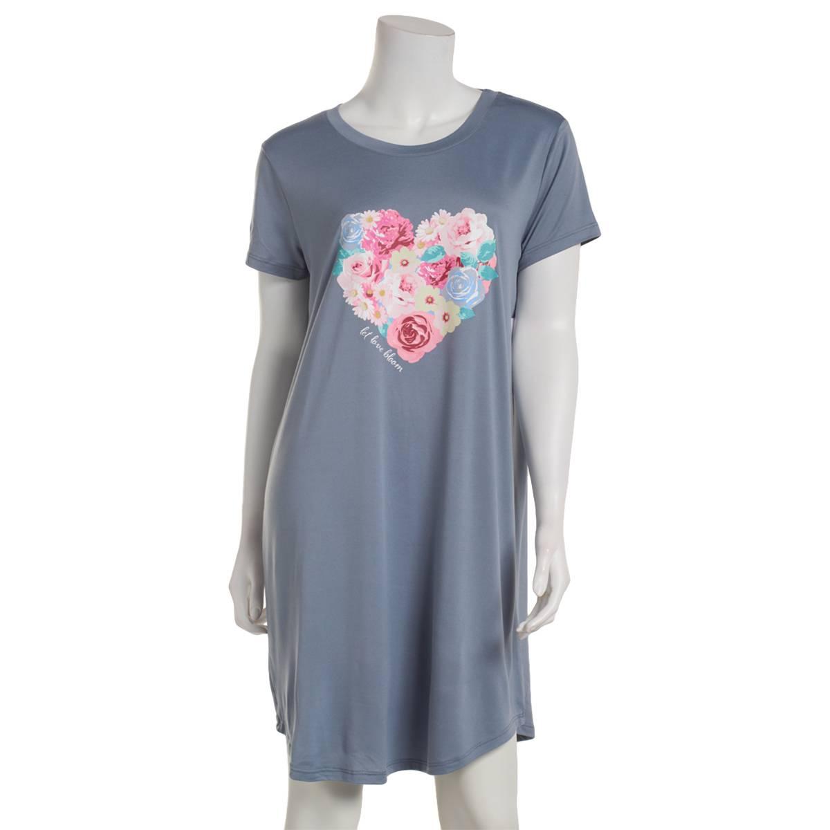 Click here for Womens Jaclyn Short Sleeve Floral Heart Screen Nig... prices