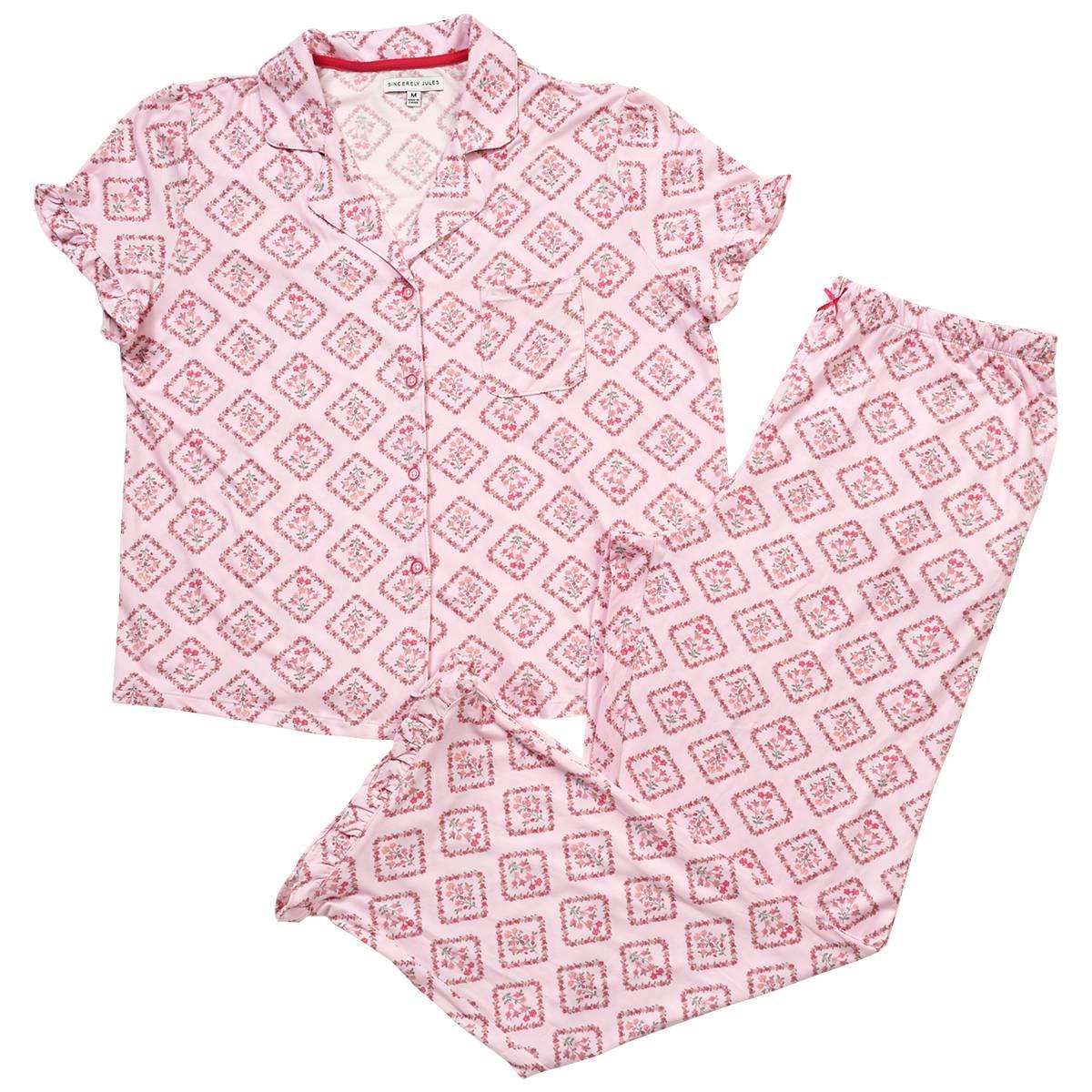Click here for Womens Sincerely Jules Ditsy Diamonds Capri Pajama... prices