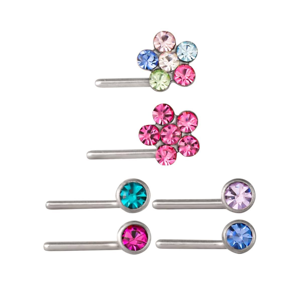Click here for 22 Gauge Stainless Steel 6pc. Nose Ring Set prices