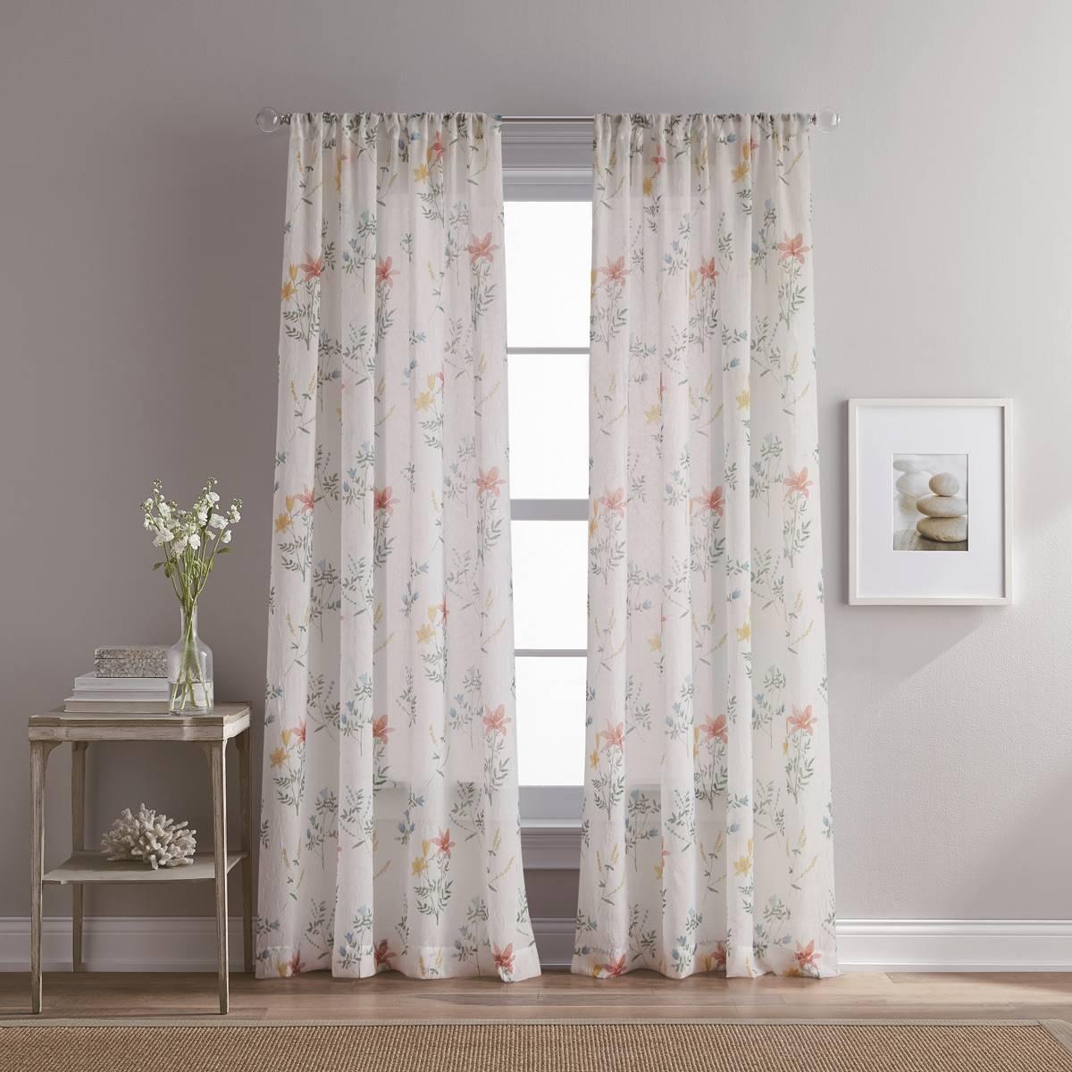 Click here for Primavera Crushed Voile Sheer Rod Pocket Panel Cur... prices