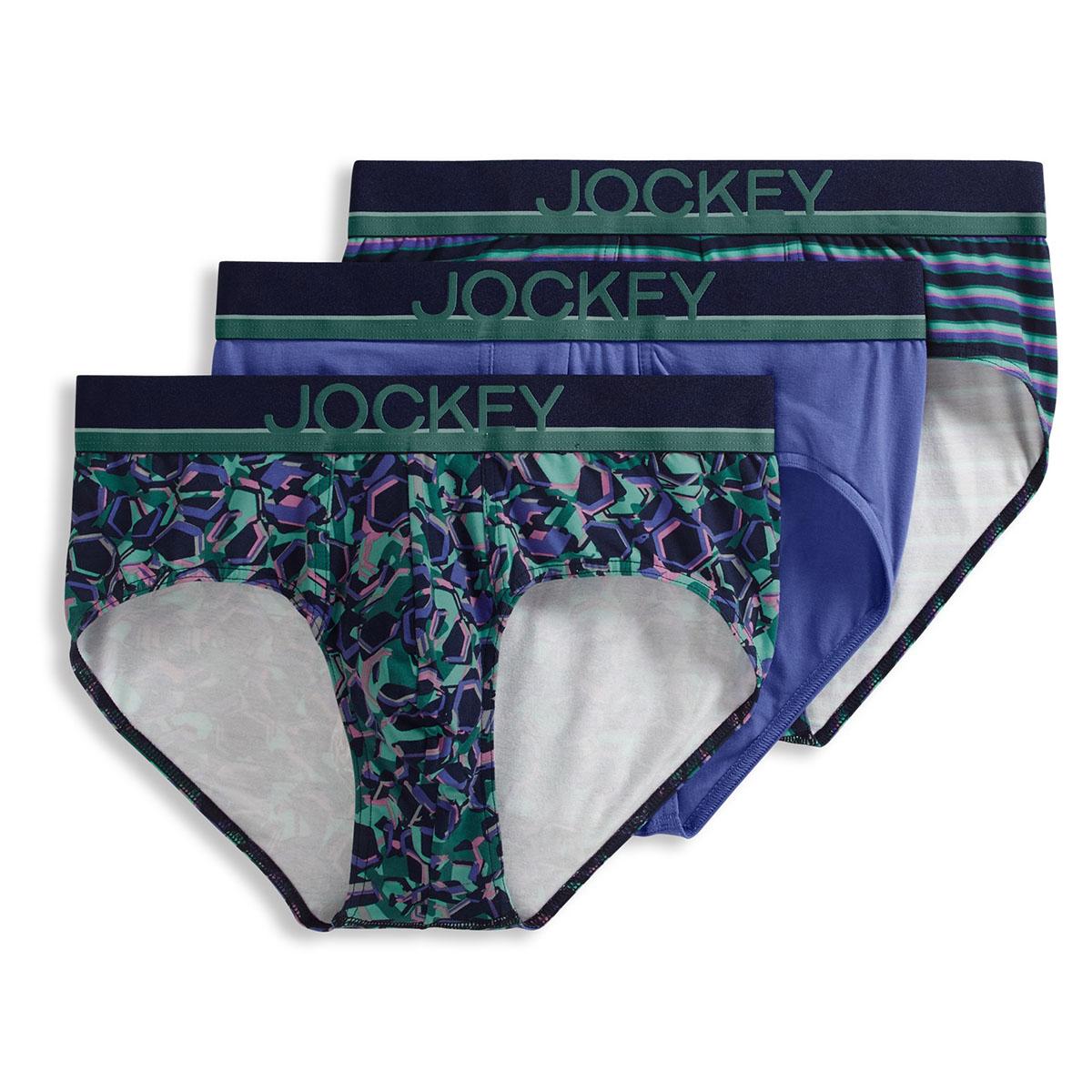 Click here for Mens Jockey(R) 3pk. True Style Briefs  - Green/Pur... prices