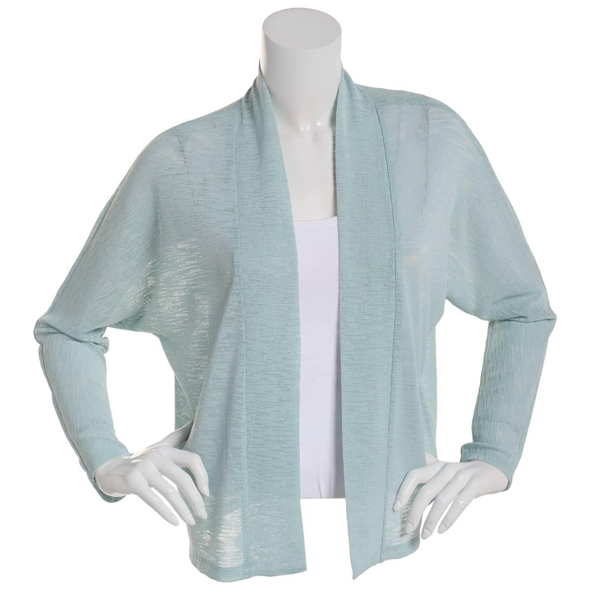 Click here for Womens Kasper Long Sleeve Solid Onion Skin Cardiga... prices