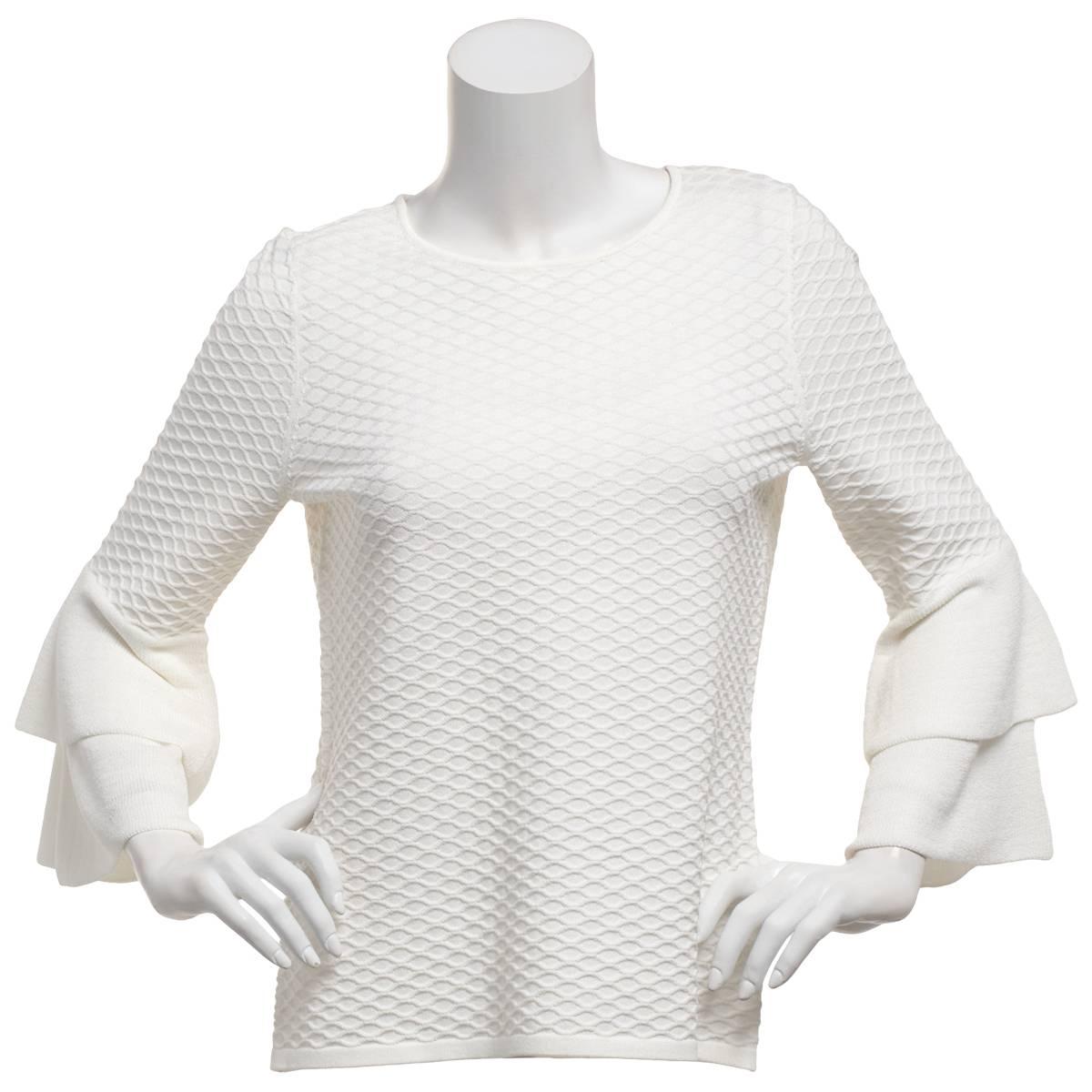 Click here for Plus Size Kasper Long Tiered Sleeve Texture Stitch... prices