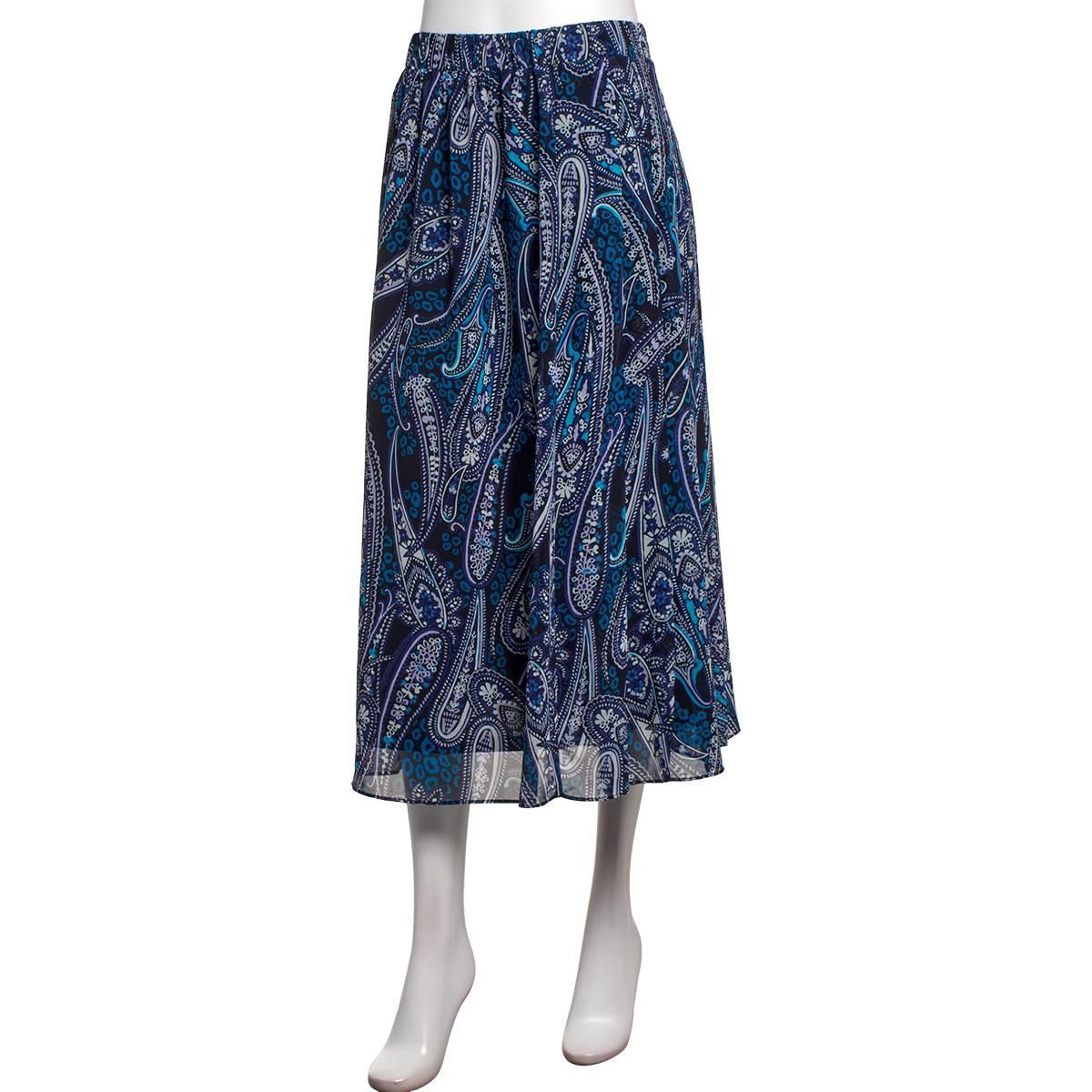 Click here for Womens Kasper Pull On Pleated Chiffon Paisley Skir... prices