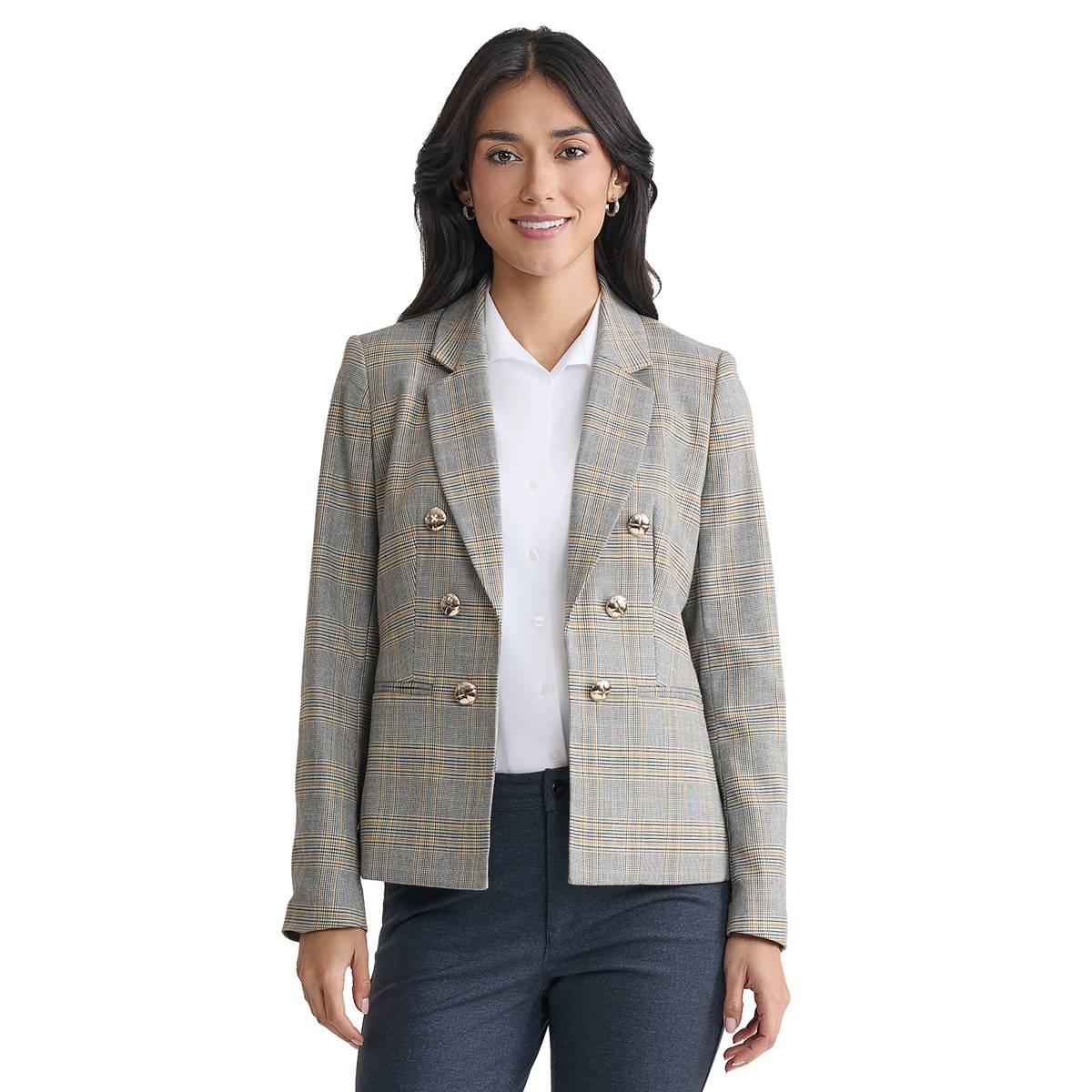 Click here for Womens Jones New York Faux Double Breasted Glen Pl... prices
