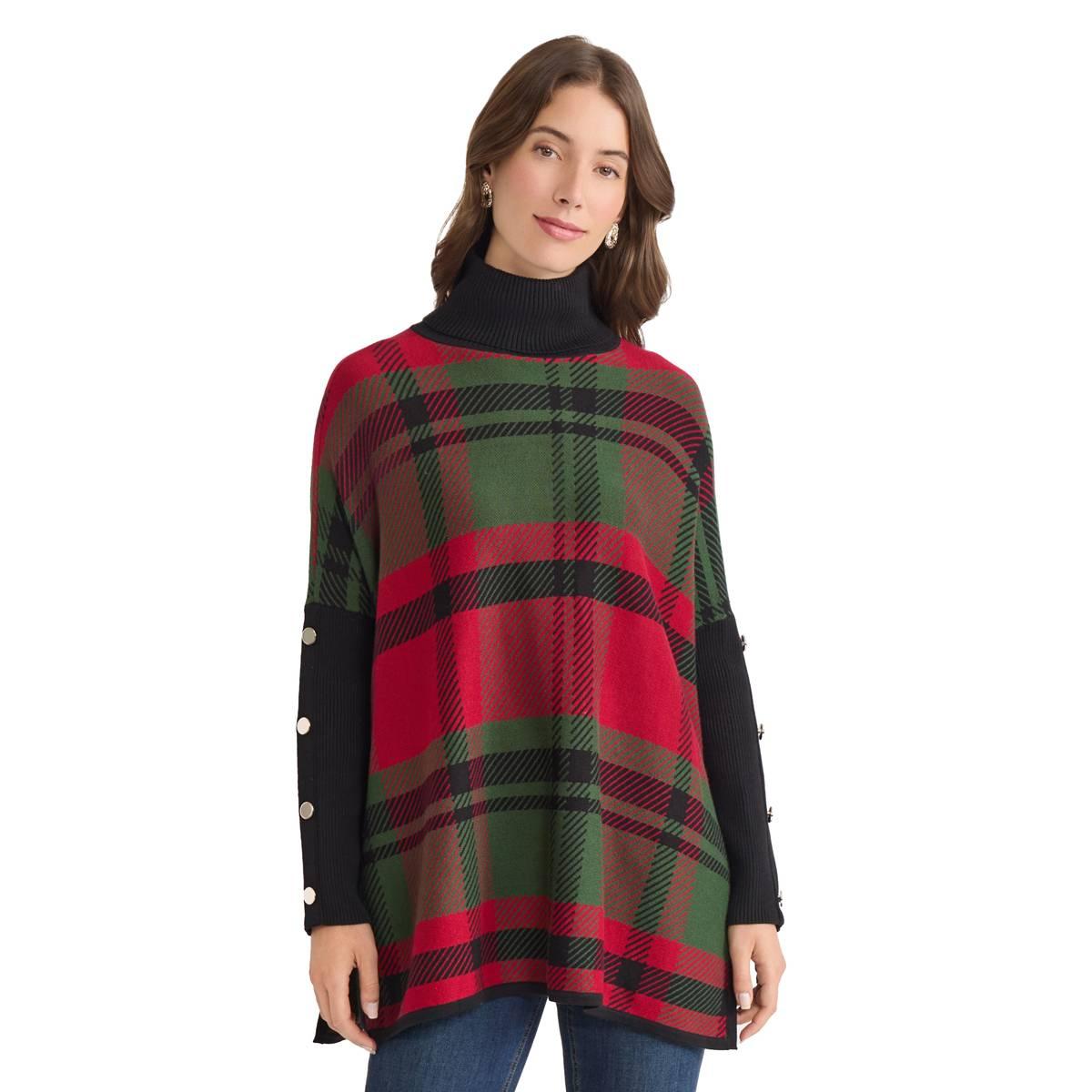 Click here for Womens Jones New York Long Sleeve Plaid Turtleneck... prices